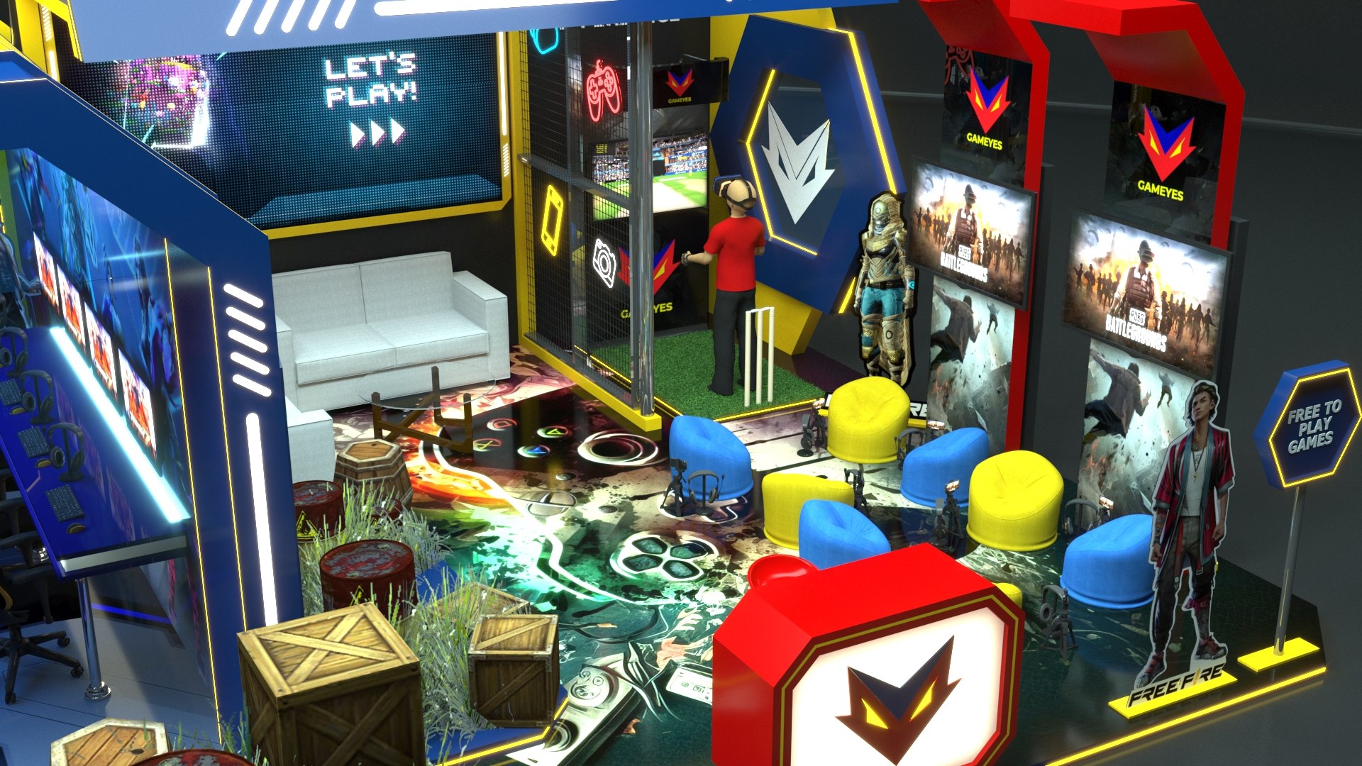 Gaming Exhibition Stand Stall 3D Model - TurboSquid 2199833