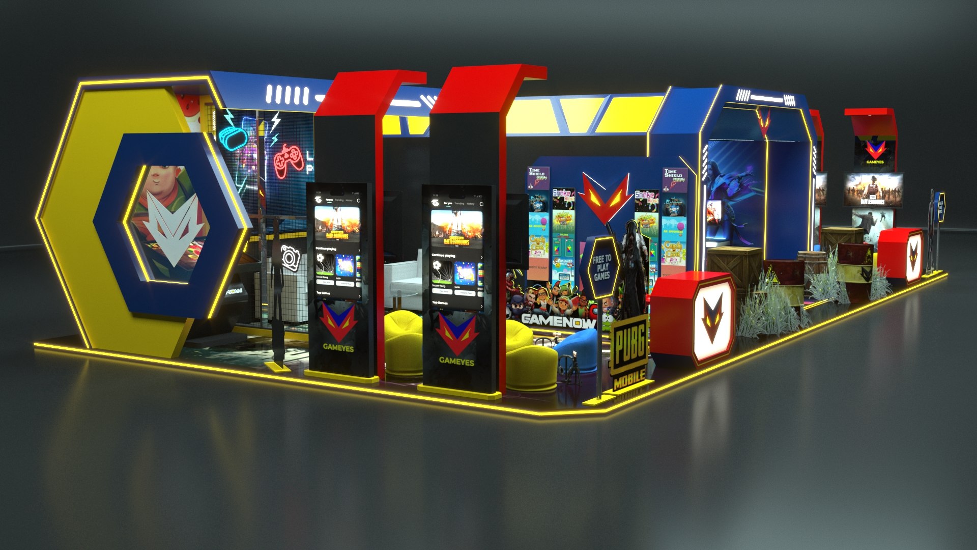Gaming Exhibition Stand Stall 3D Model - TurboSquid 2199833