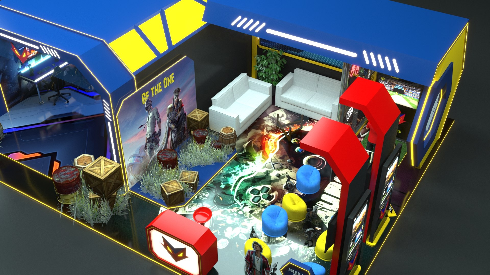 Gaming Exhibition Stand Stall 3D Model - TurboSquid 2199833