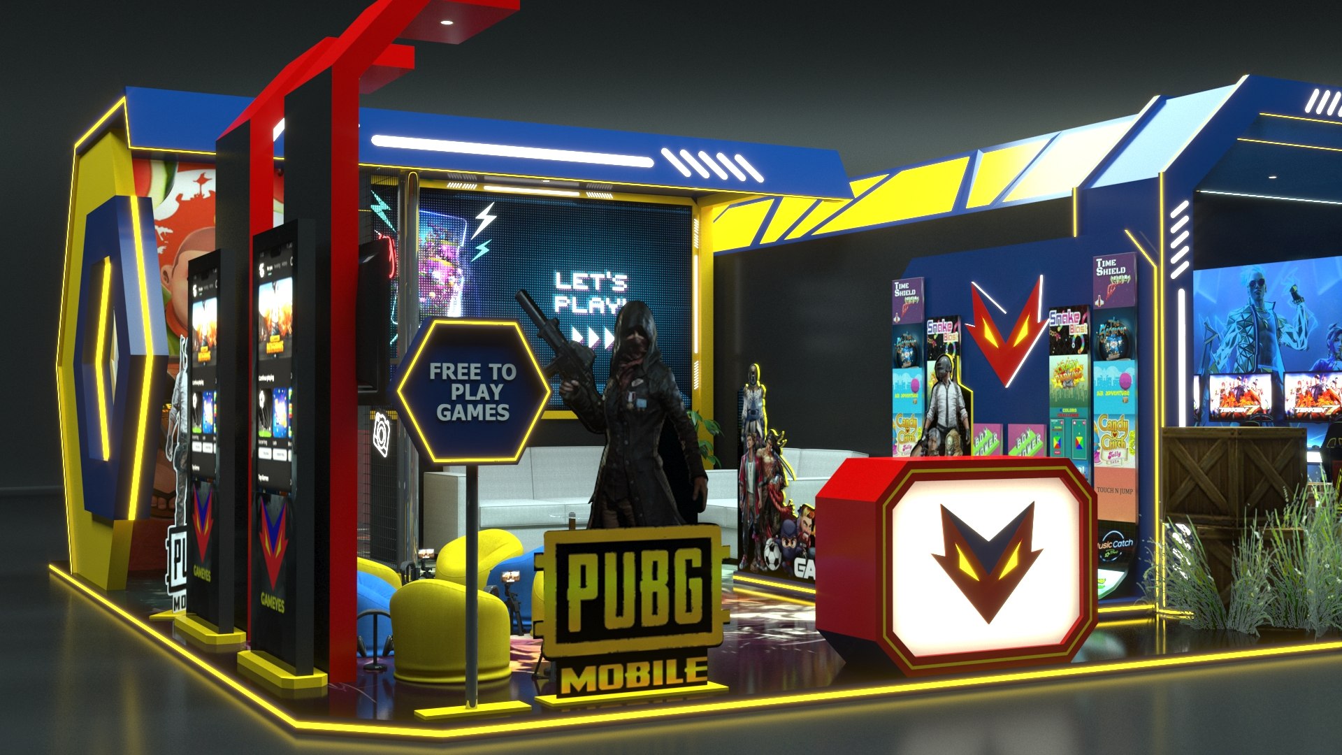 Gaming Exhibition Stand Stall 3D Model - TurboSquid 2199833