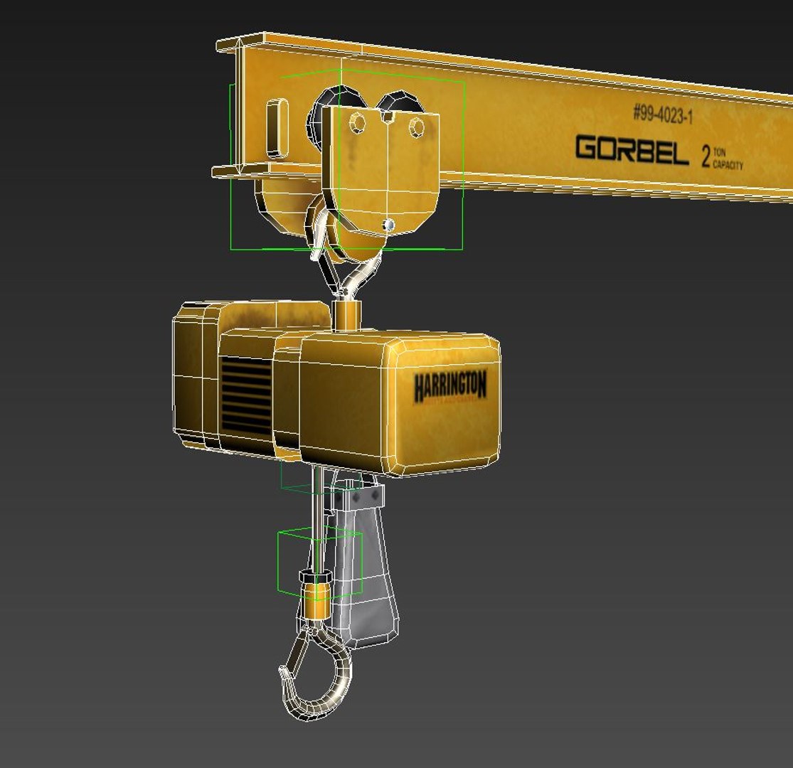 Lifting Hoist Crane 3d Model