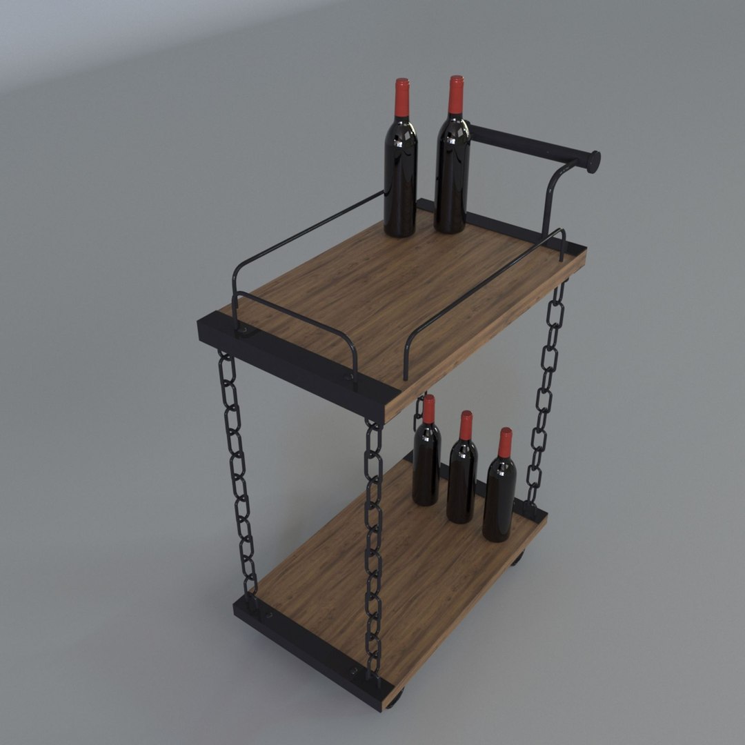 3D Chain Wine Trolley - TurboSquid 1964139