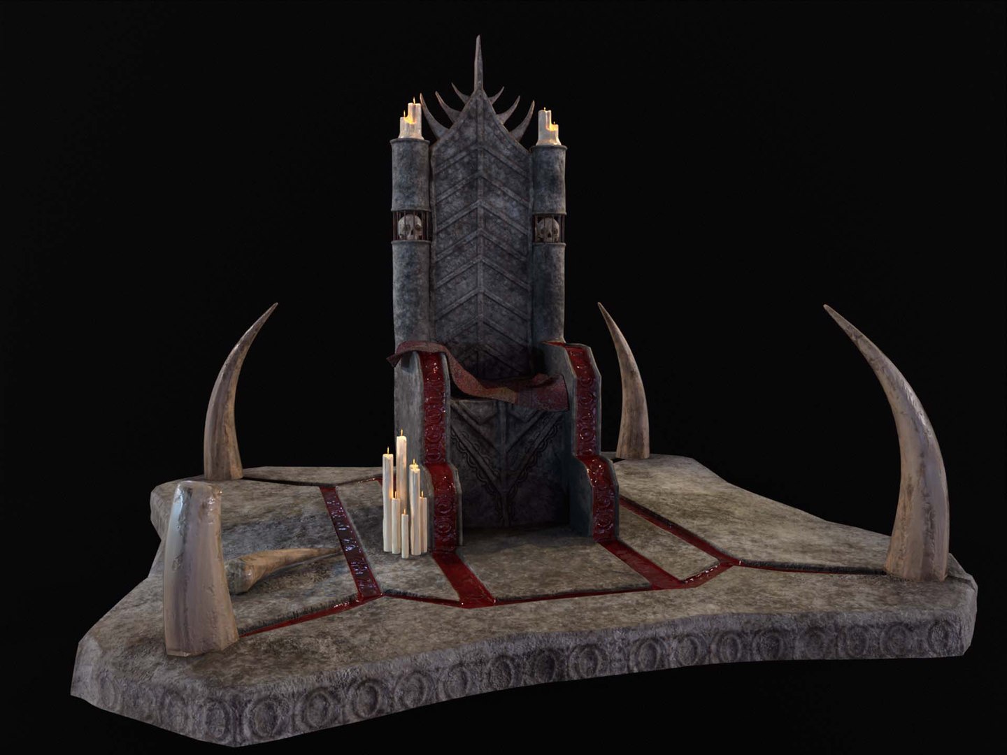Dark Gothic Medieval Throne 3D model - TurboSquid 2118420