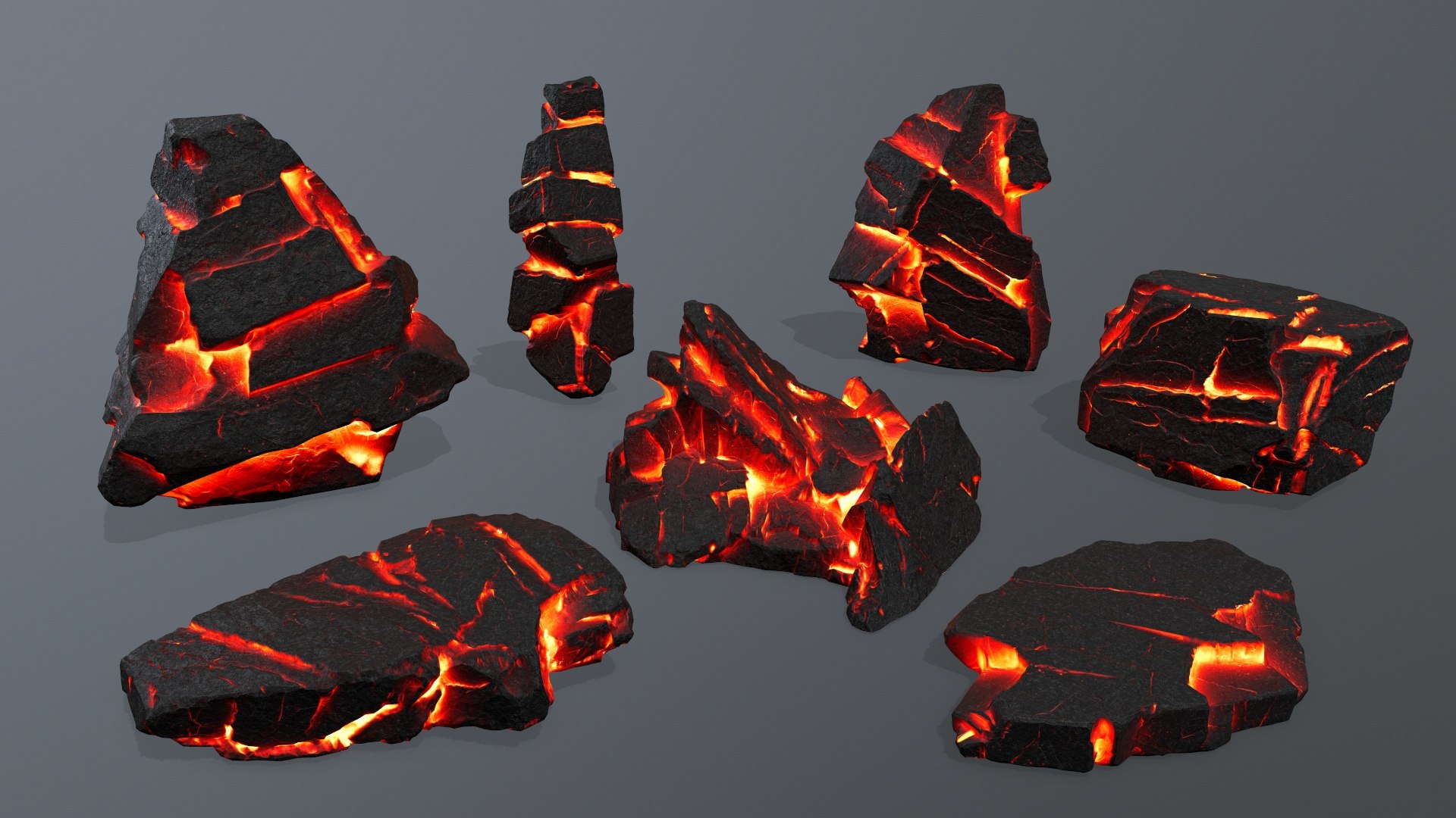 Lava Rock Set 3D Model - TurboSquid 1789592