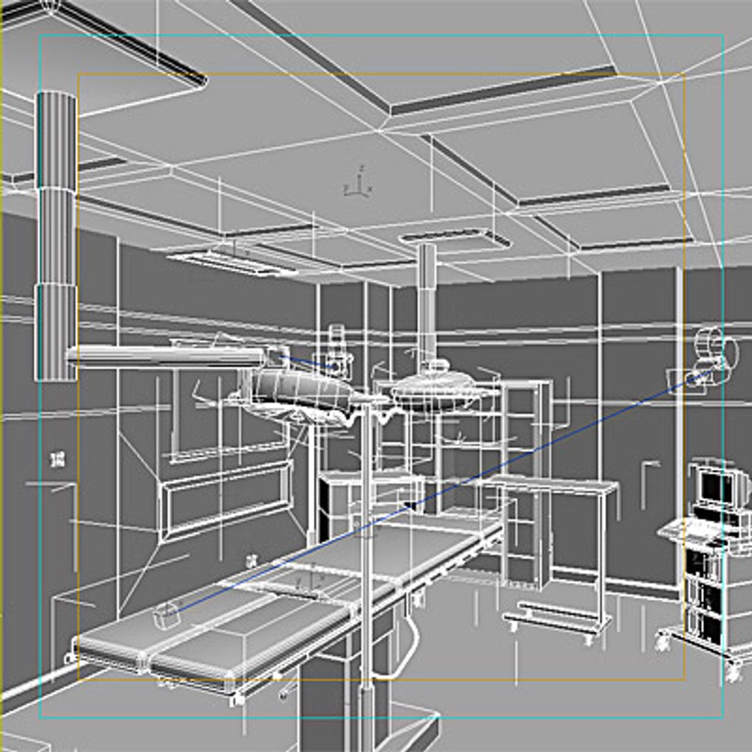 3d model ambulance surgery room hospital