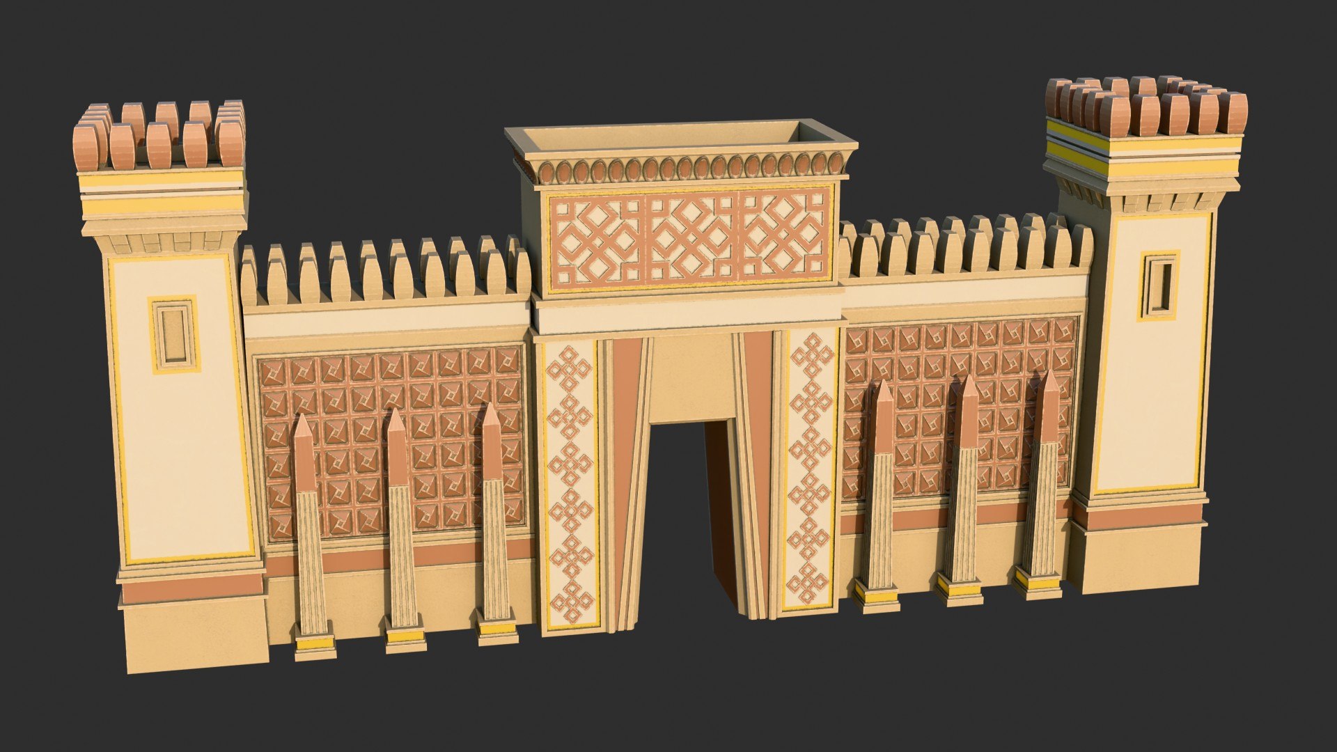 3D Ancient Egypt Castle Wall Set 02 Model - TurboSquid 2507048