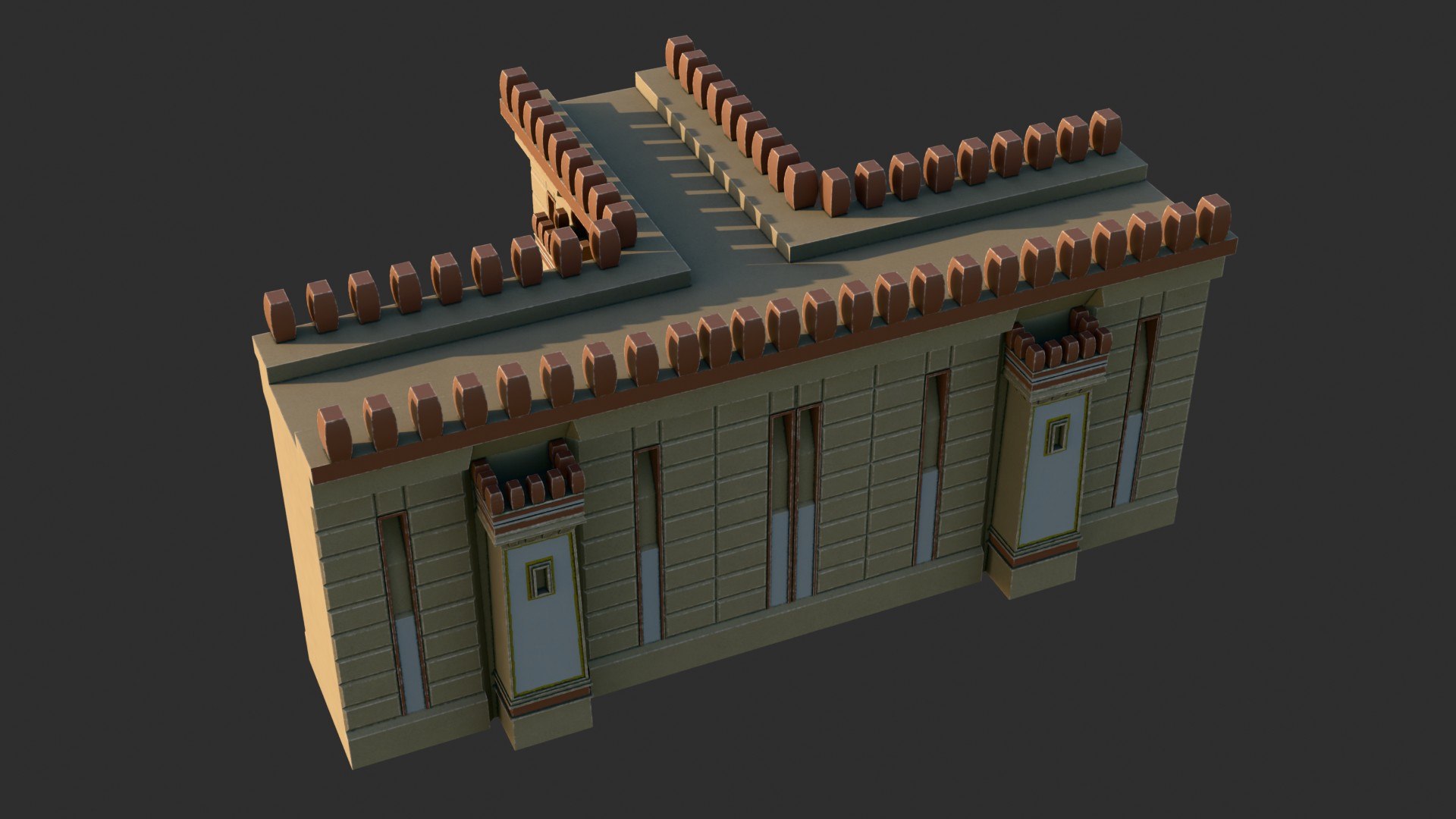 3D Ancient Egypt Castle Wall Set 02 Model - TurboSquid 2507048
