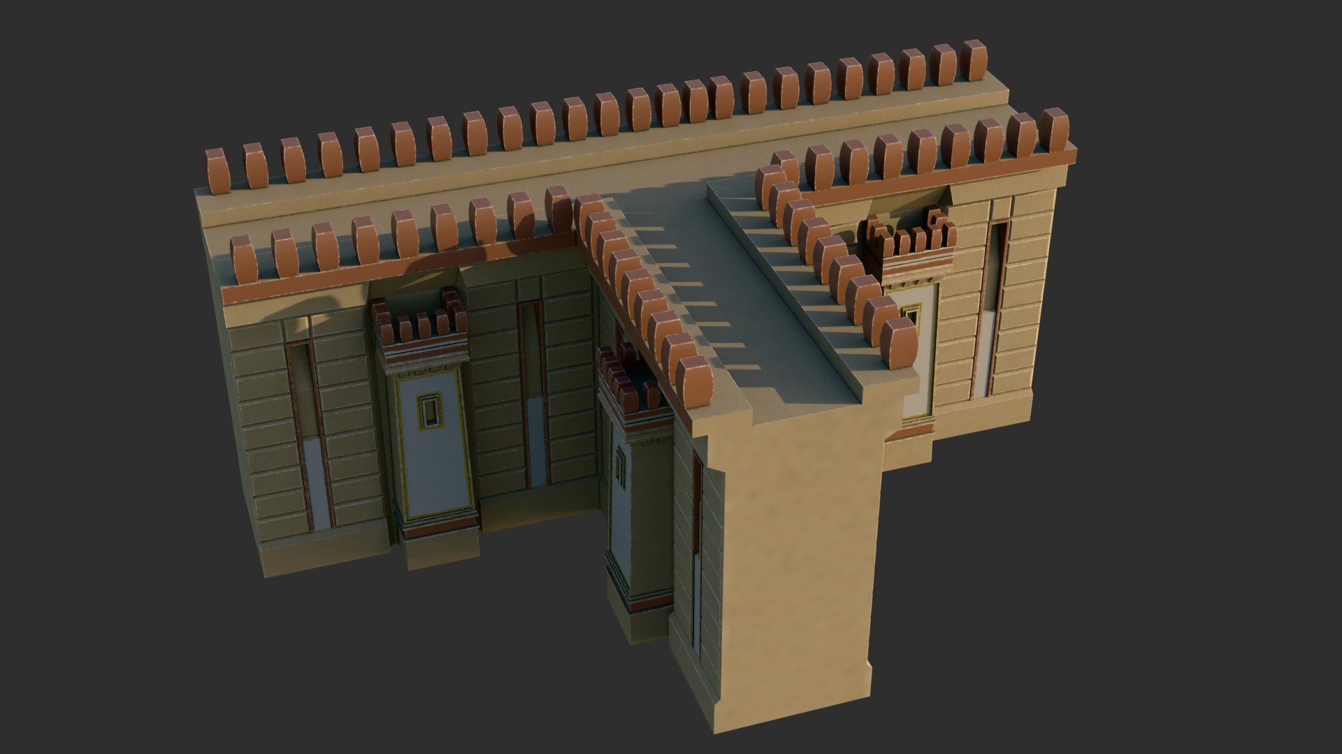 3D Ancient Egypt Castle Wall Set 02 Model - TurboSquid 2507048