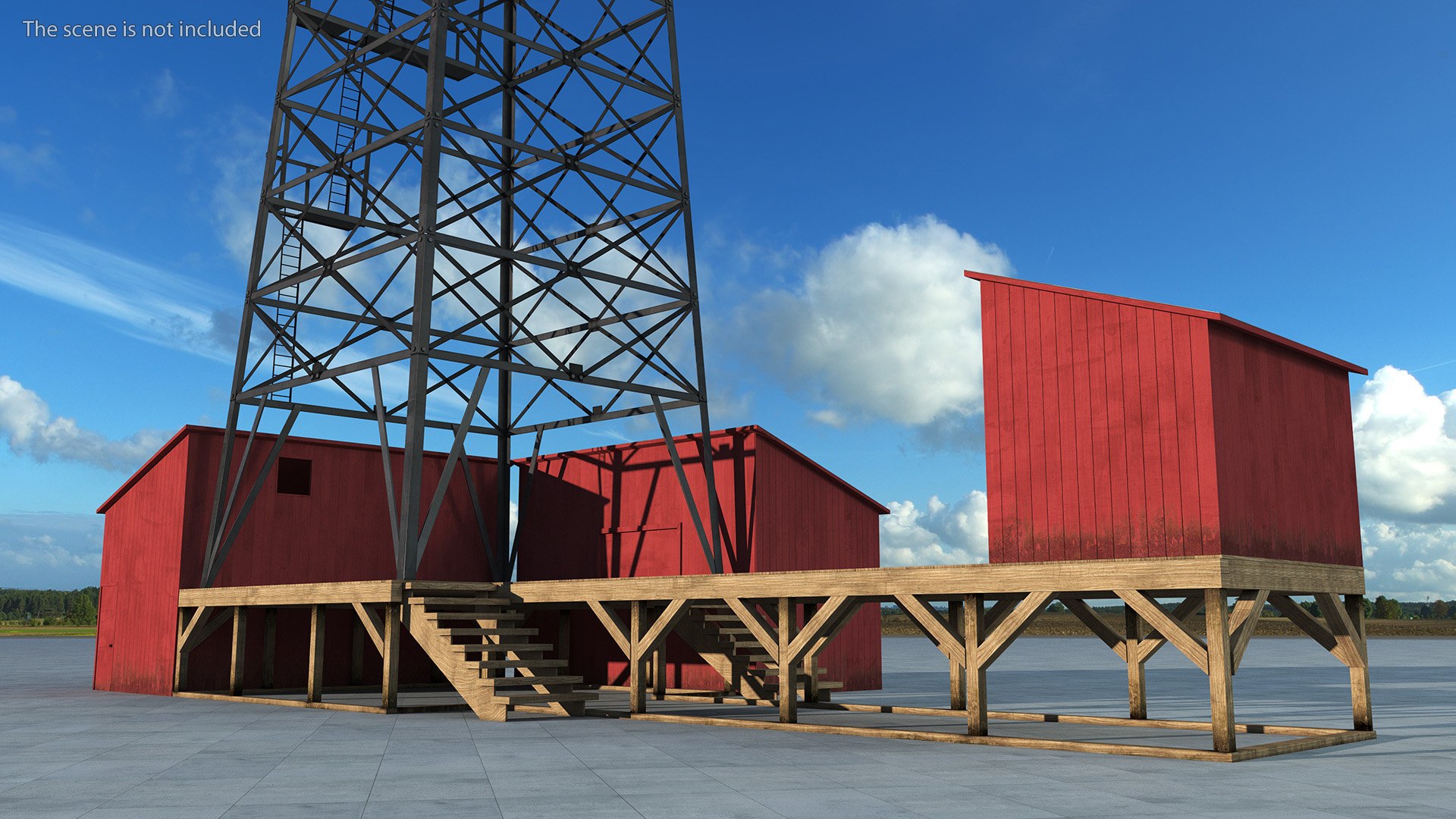 3D Model Oil Derrick Structure With Attached Storage Shed - TurboSquid ...