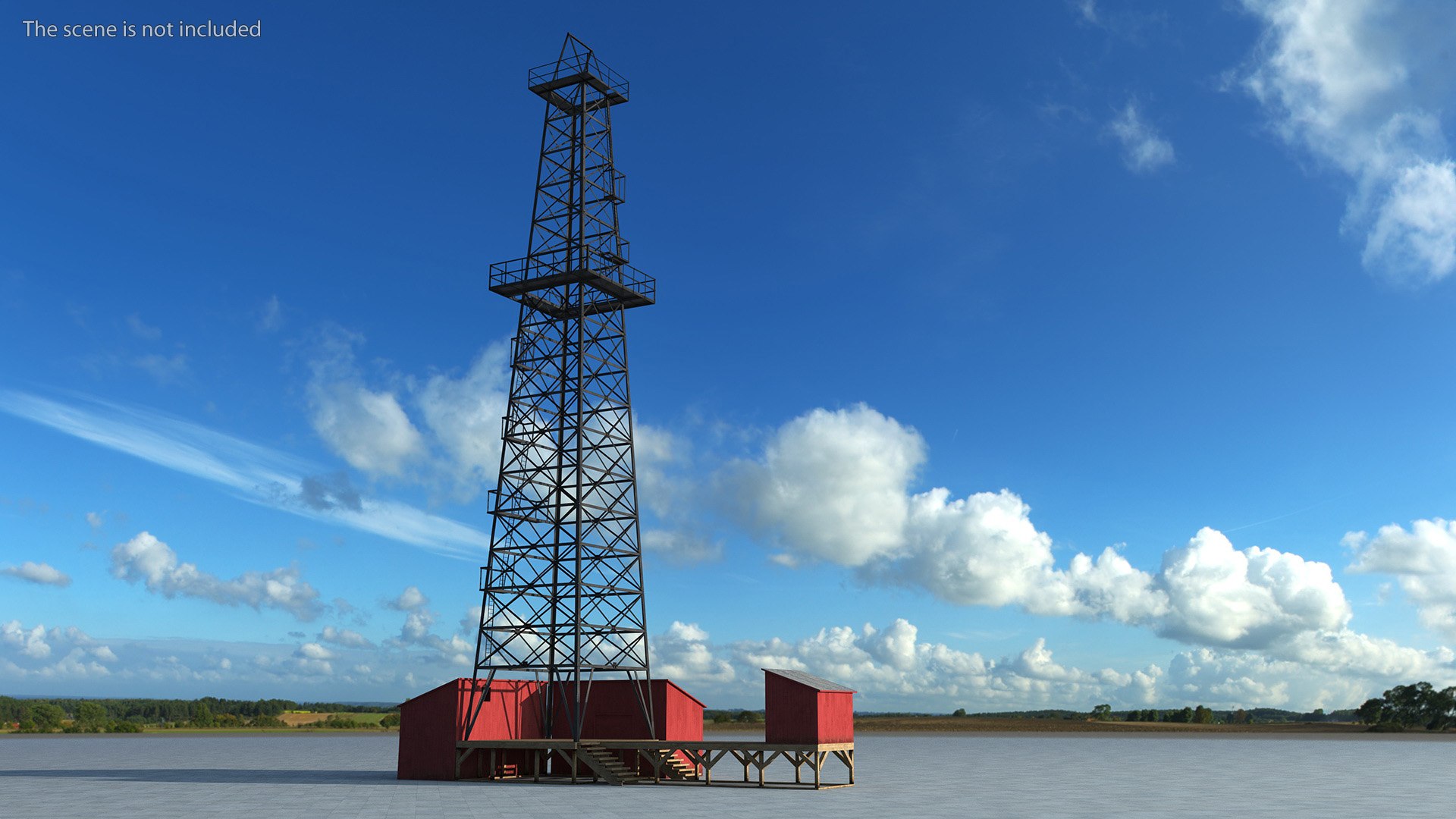 3D Model Oil Derrick Structure With Attached Storage Shed - TurboSquid ...