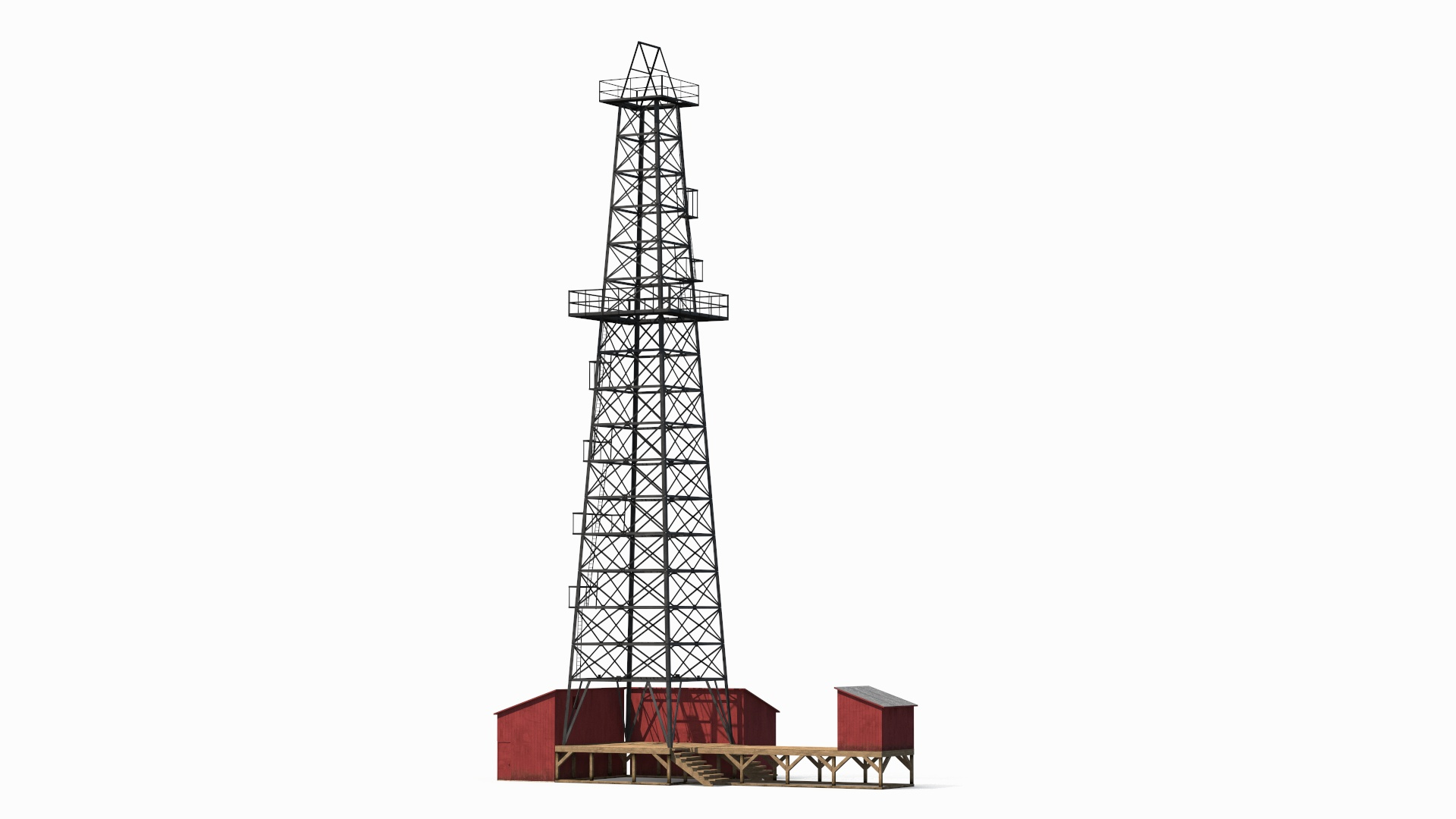 3D Model Oil Derrick Structure With Attached Storage Shed - TurboSquid ...