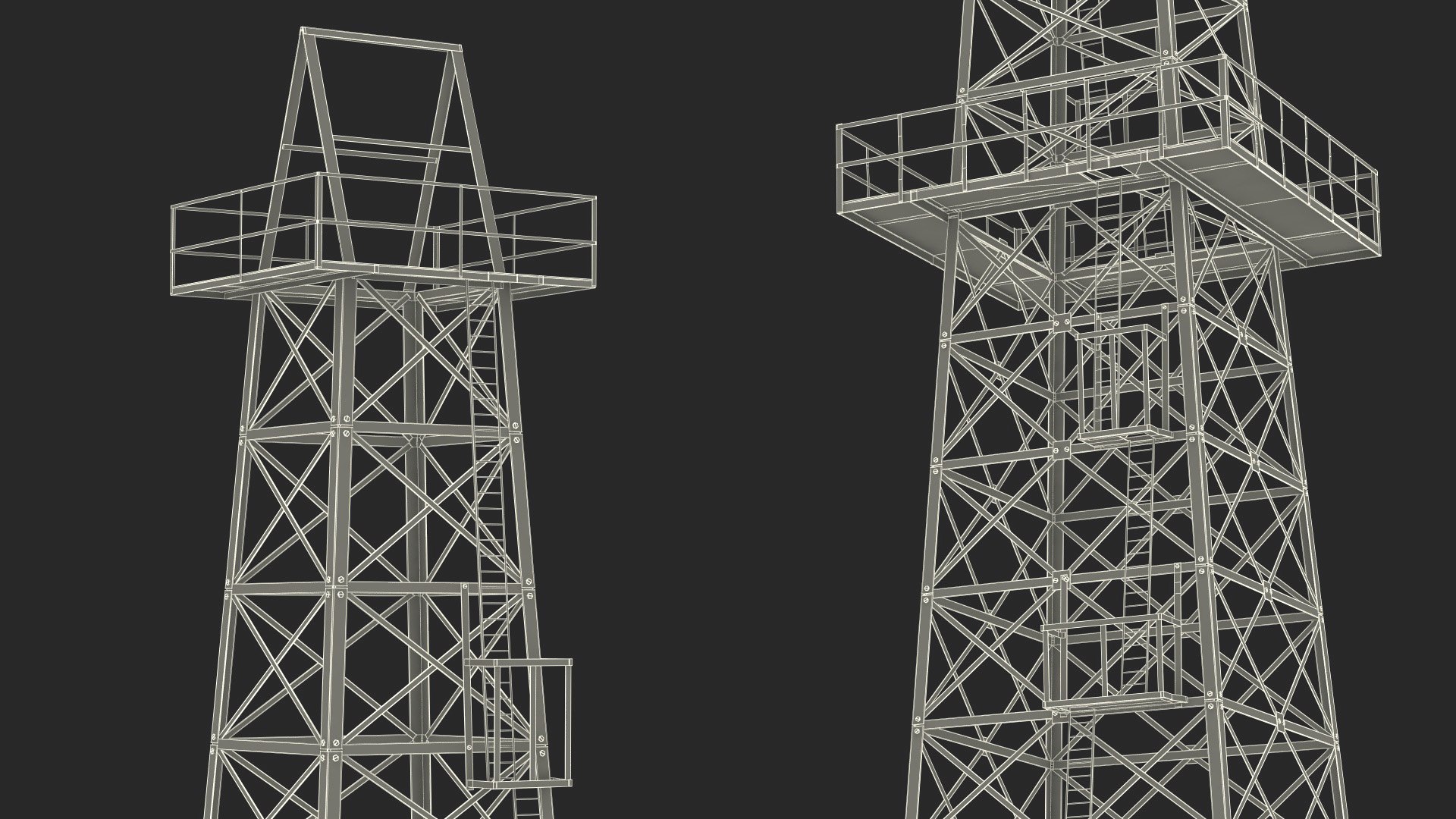 3D Model Oil Derrick Structure With Attached Storage Shed - TurboSquid ...