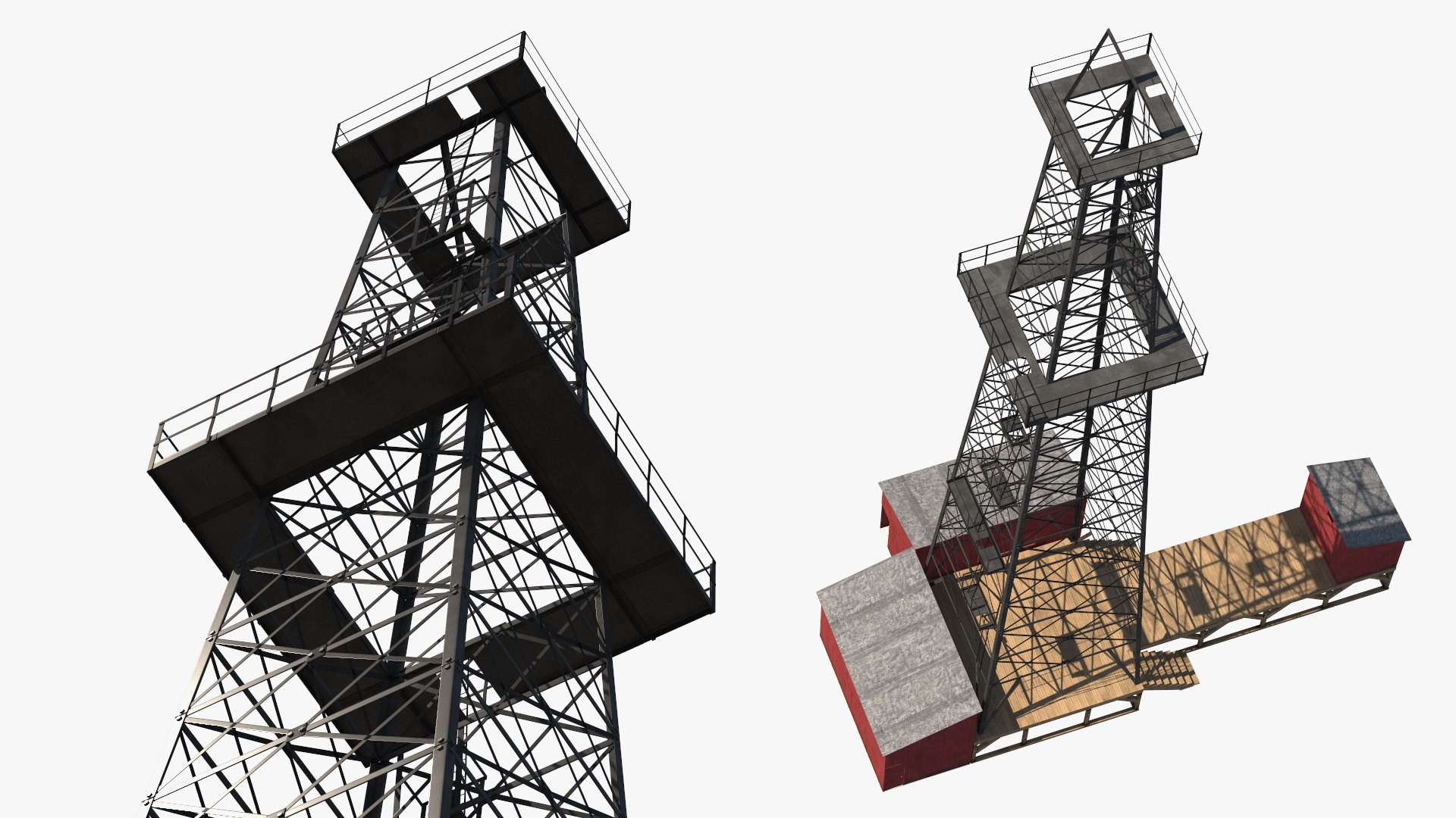 3D Model Oil Derrick Structure With Attached Storage Shed - TurboSquid ...