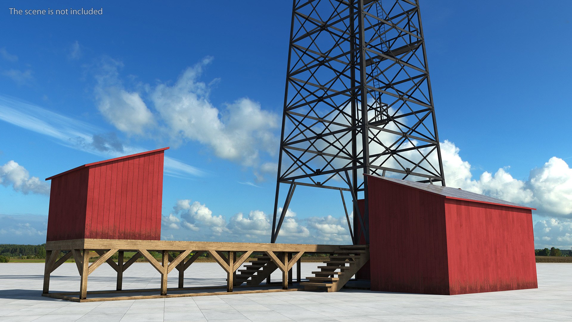3D Model Oil Derrick Structure With Attached Storage Shed - TurboSquid ...