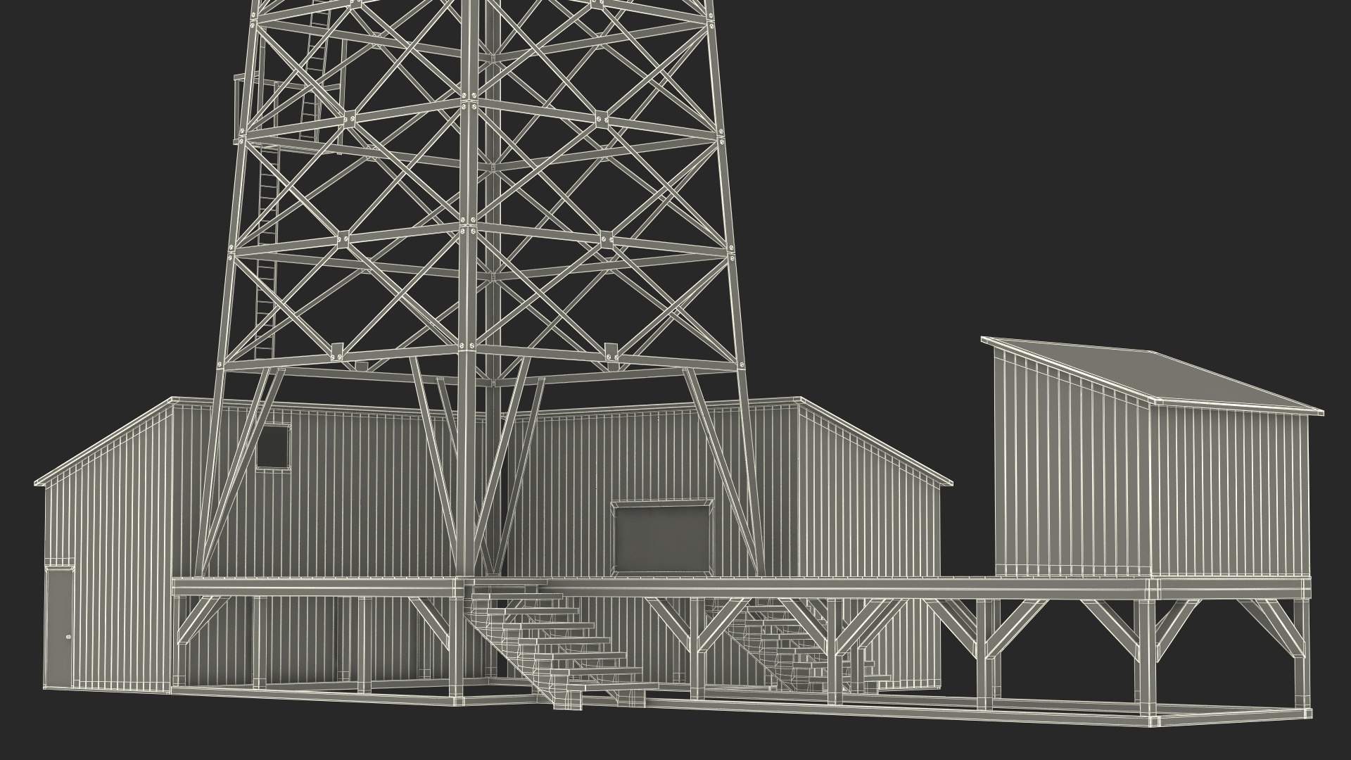 3D Model Oil Derrick Structure With Attached Storage Shed - TurboSquid ...