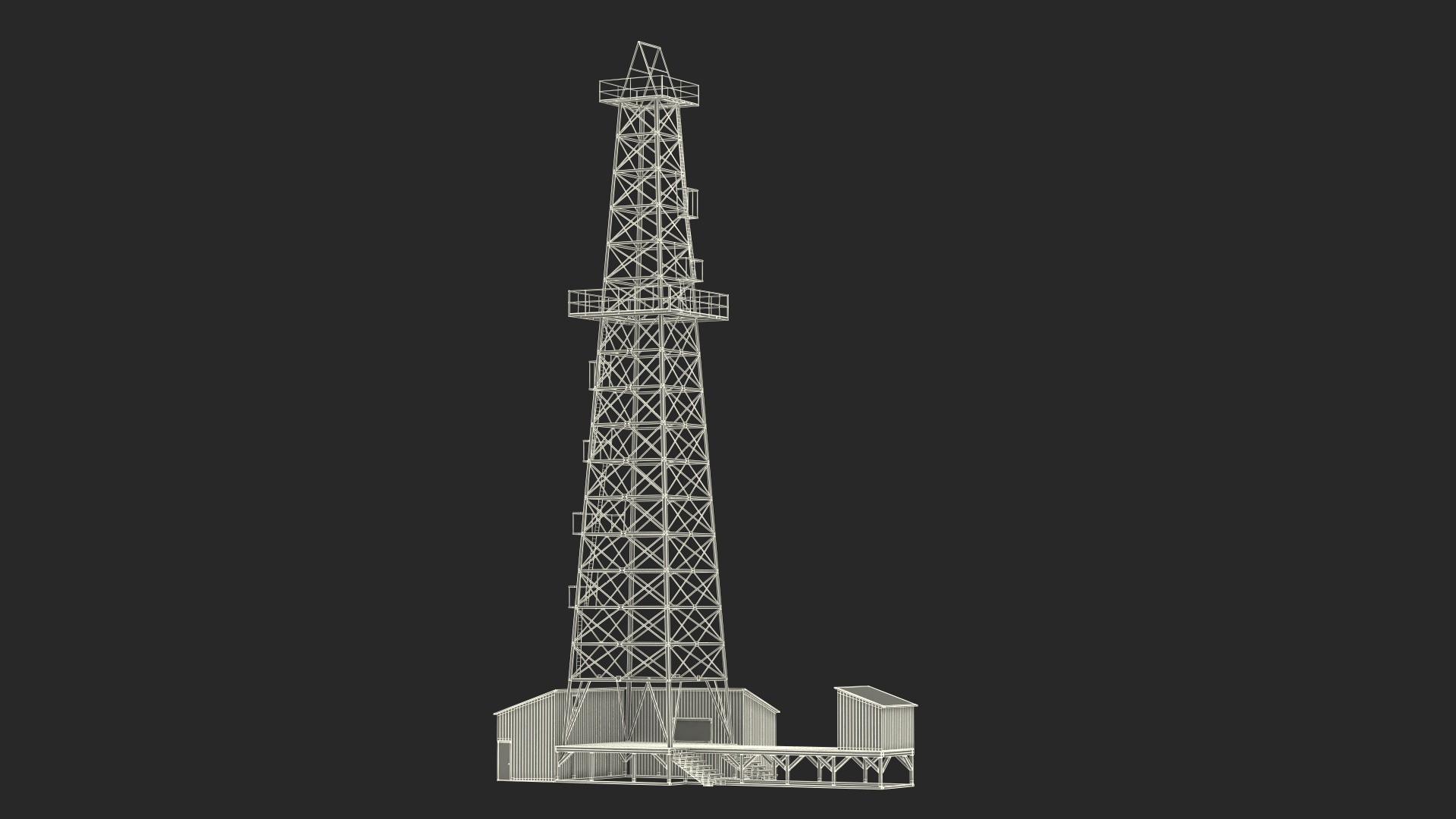 3D Model Oil Derrick Structure With Attached Storage Shed - TurboSquid ...