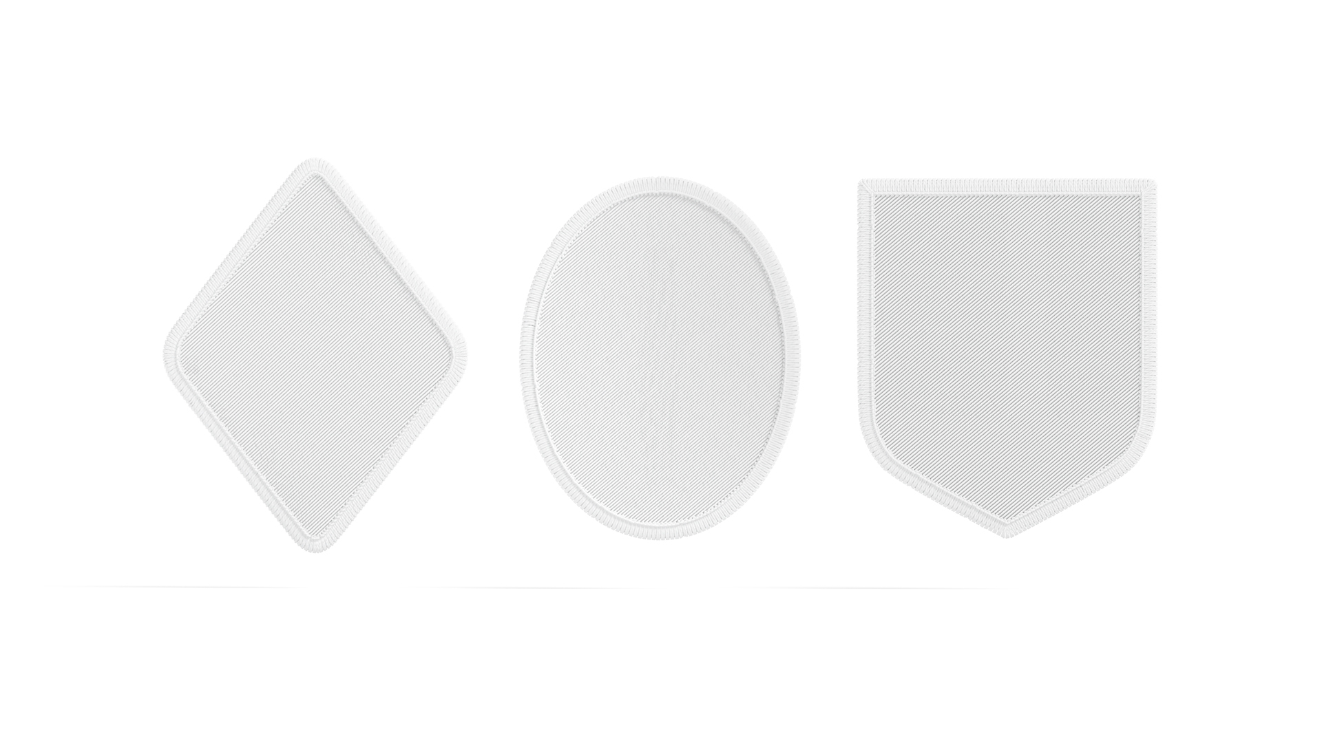 3D White Embroidered Patch Set - 11 Shapes Lying Embroidery Badges ...