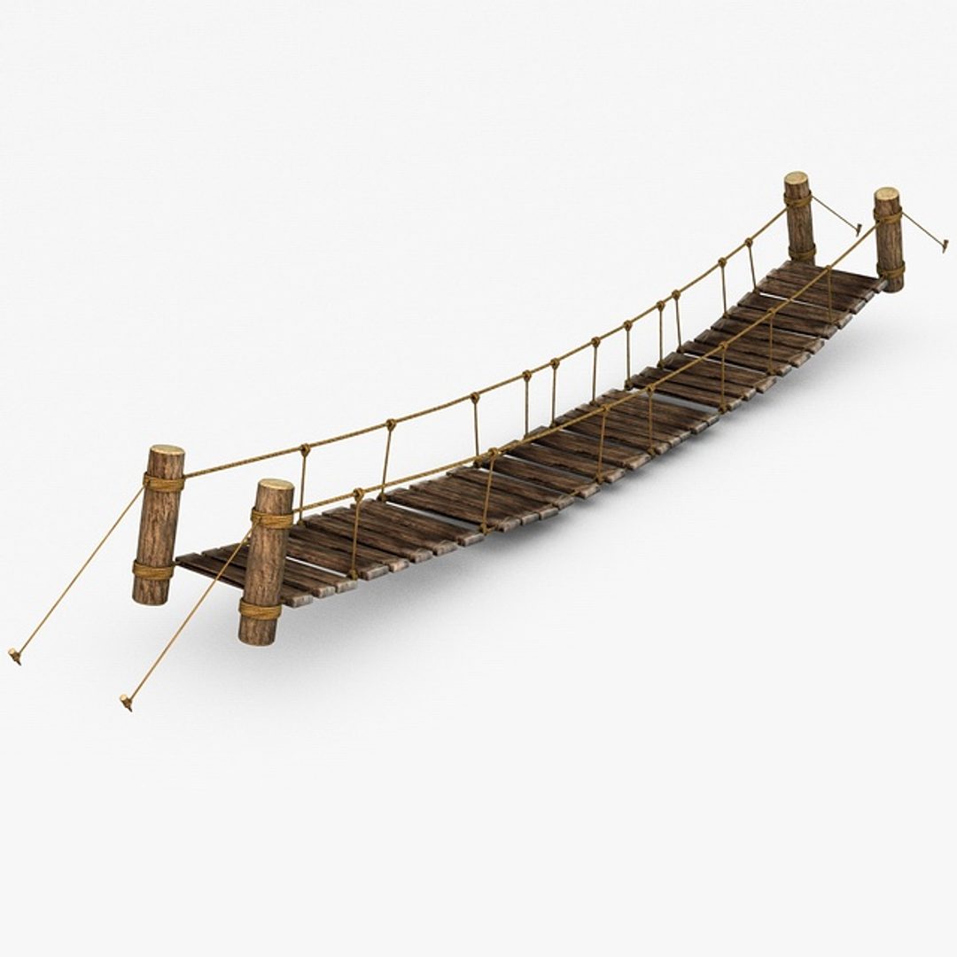 3d model rope bridge