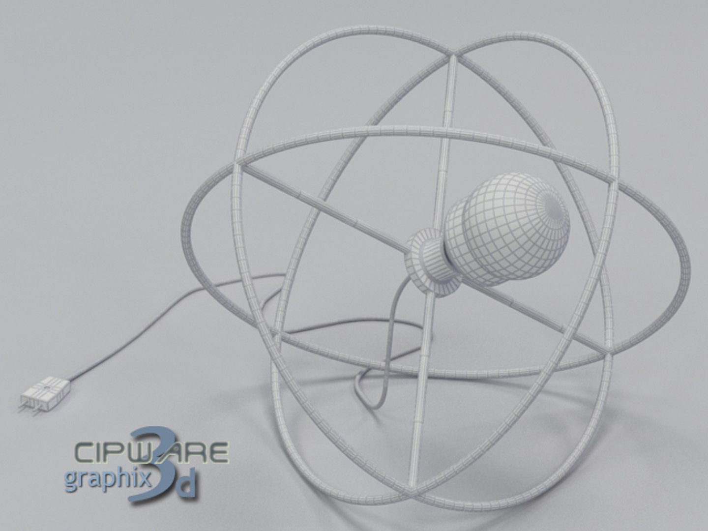 3d futuristic floor lamp circle model