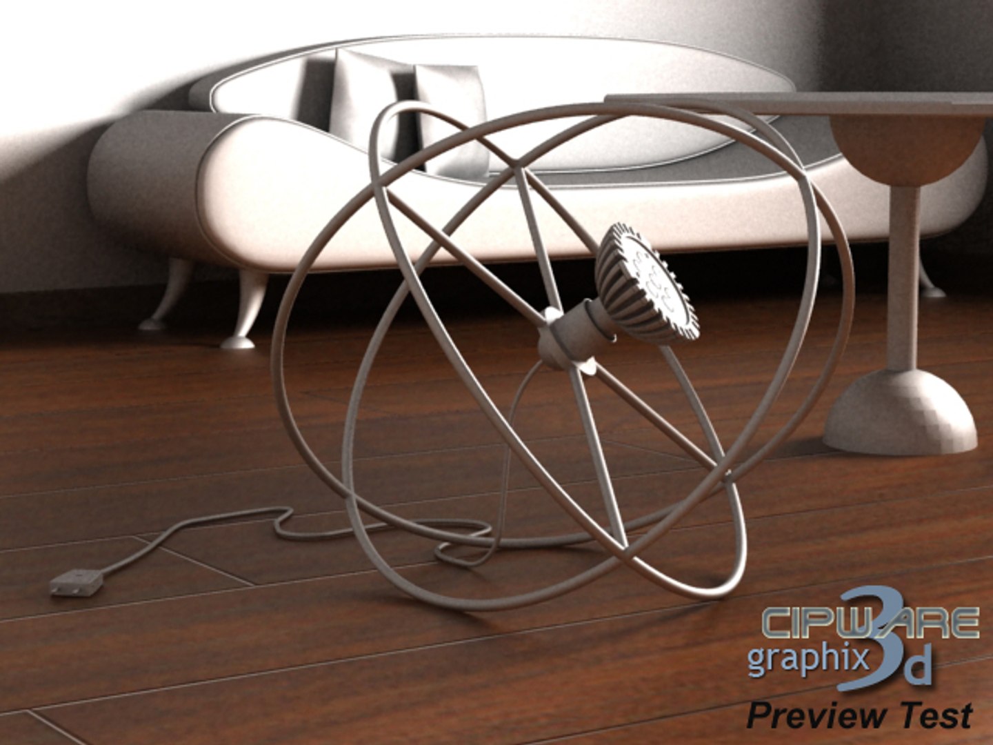 3d futuristic floor lamp circle model
