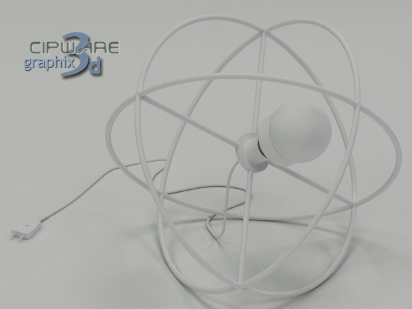 3d futuristic floor lamp circle model