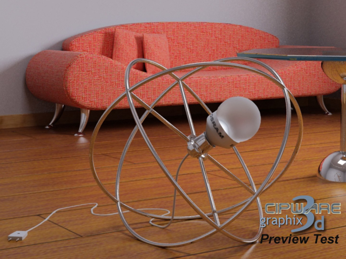 3d futuristic floor lamp circle model