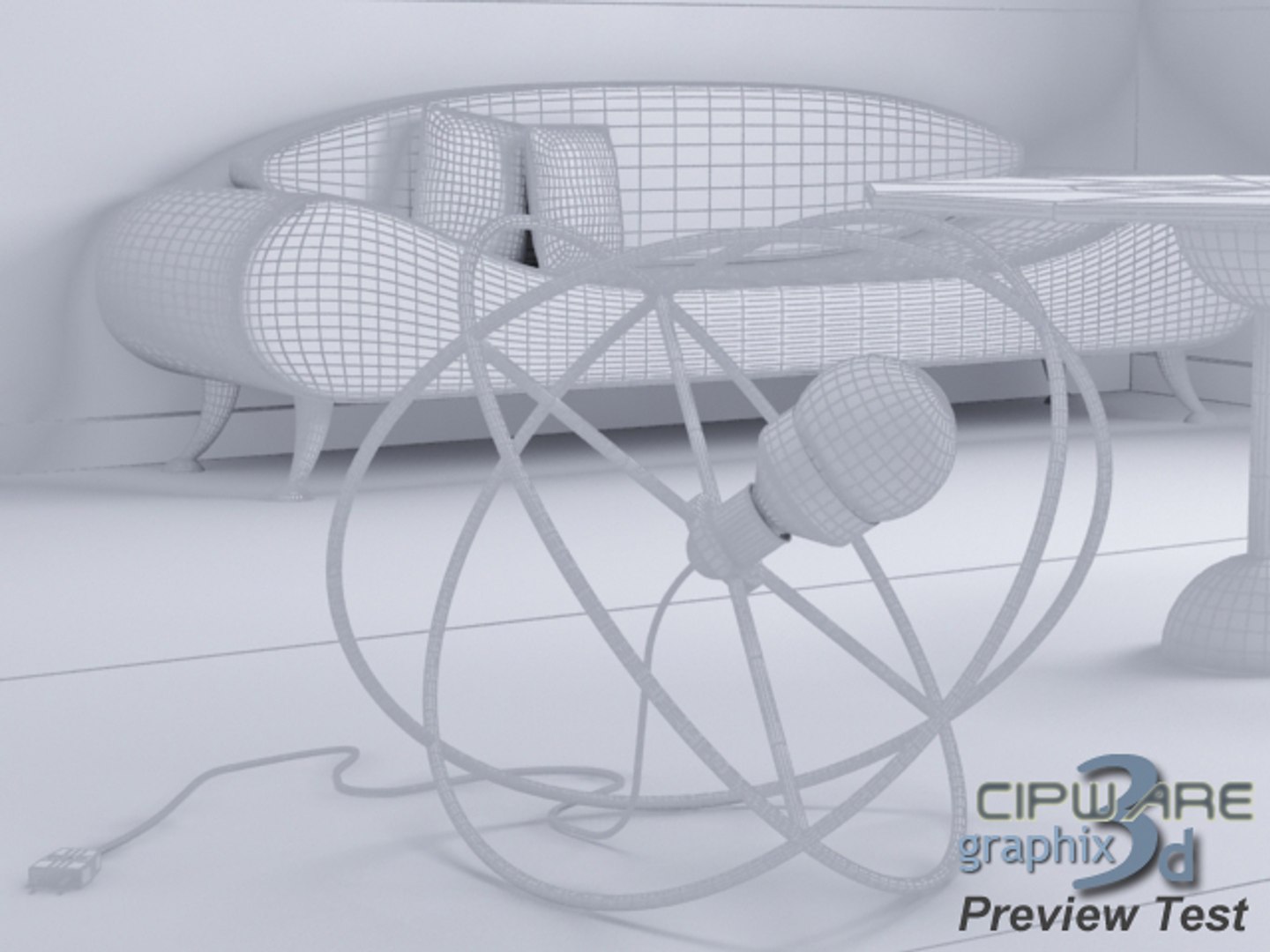 3d futuristic floor lamp circle model