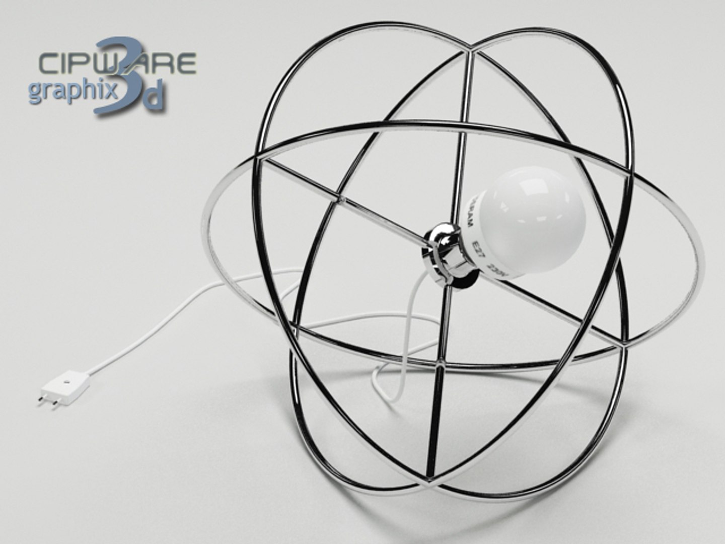 3d futuristic floor lamp circle model