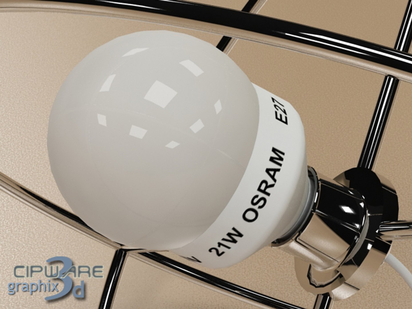 3d futuristic floor lamp circle model