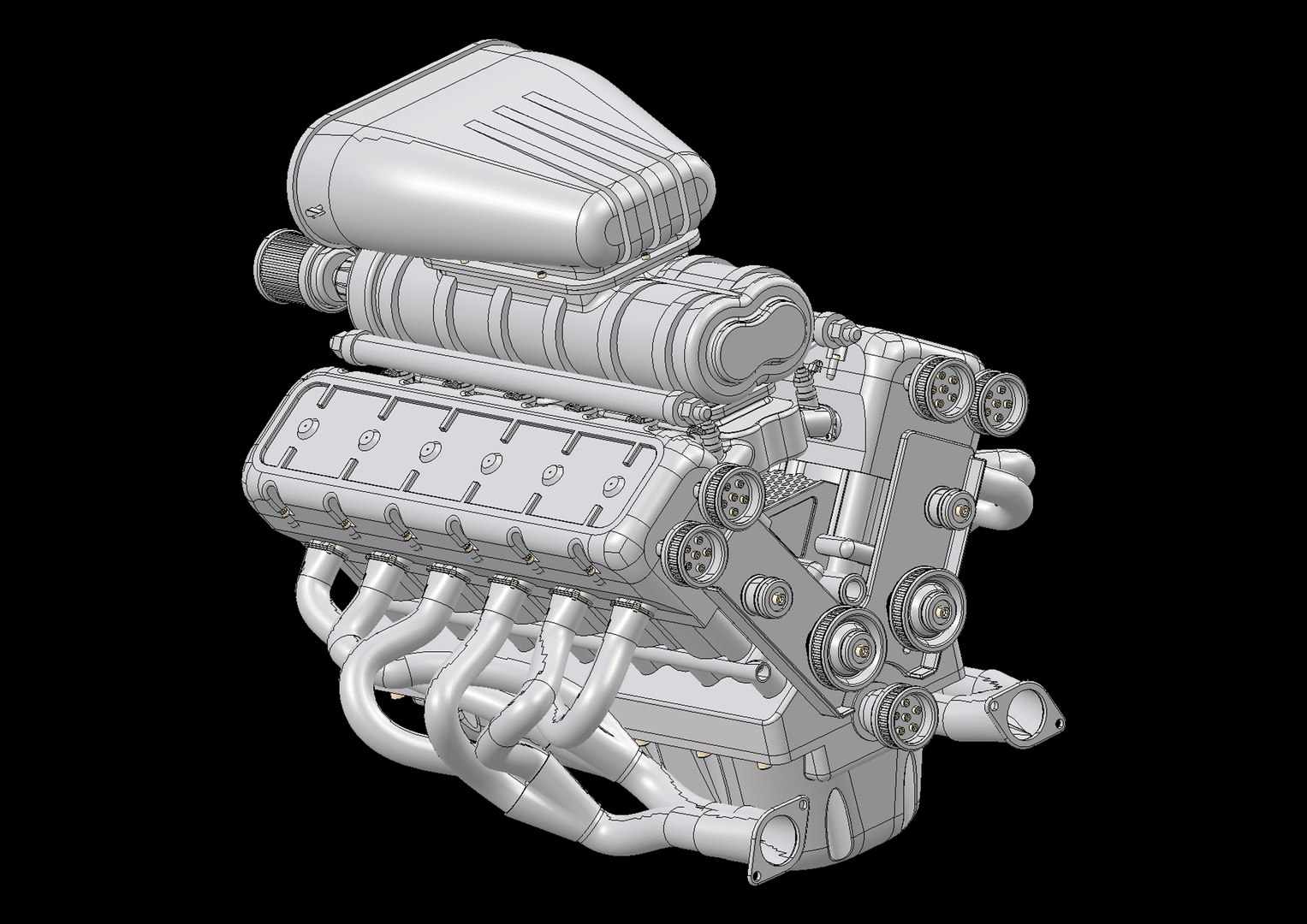 V12engine 3D Model - TurboSquid 1814106