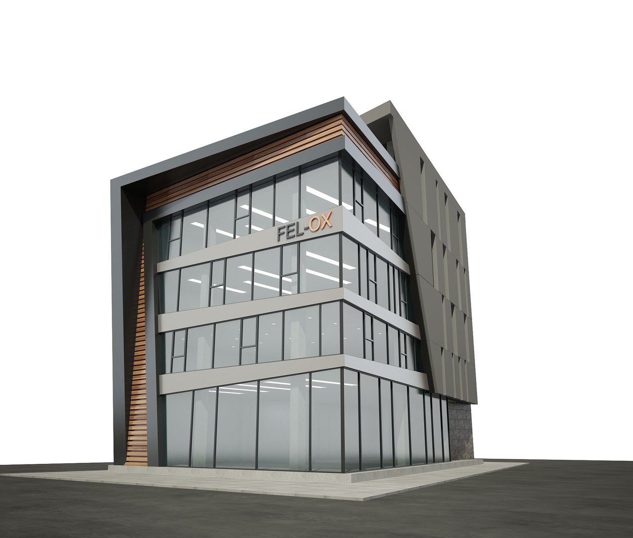 3D Modern Office Building Model - TurboSquid 1430903