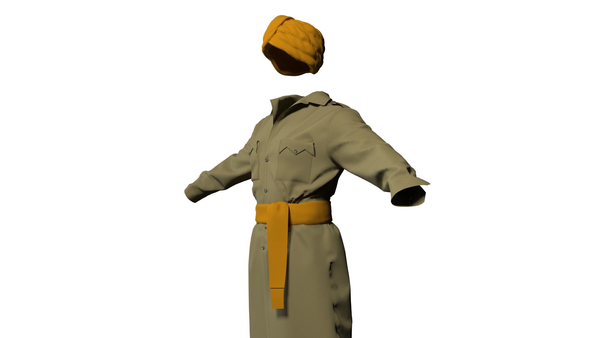 Police Military Officer Turbaned Weapon Outfit 3D - TurboSquid 2005218