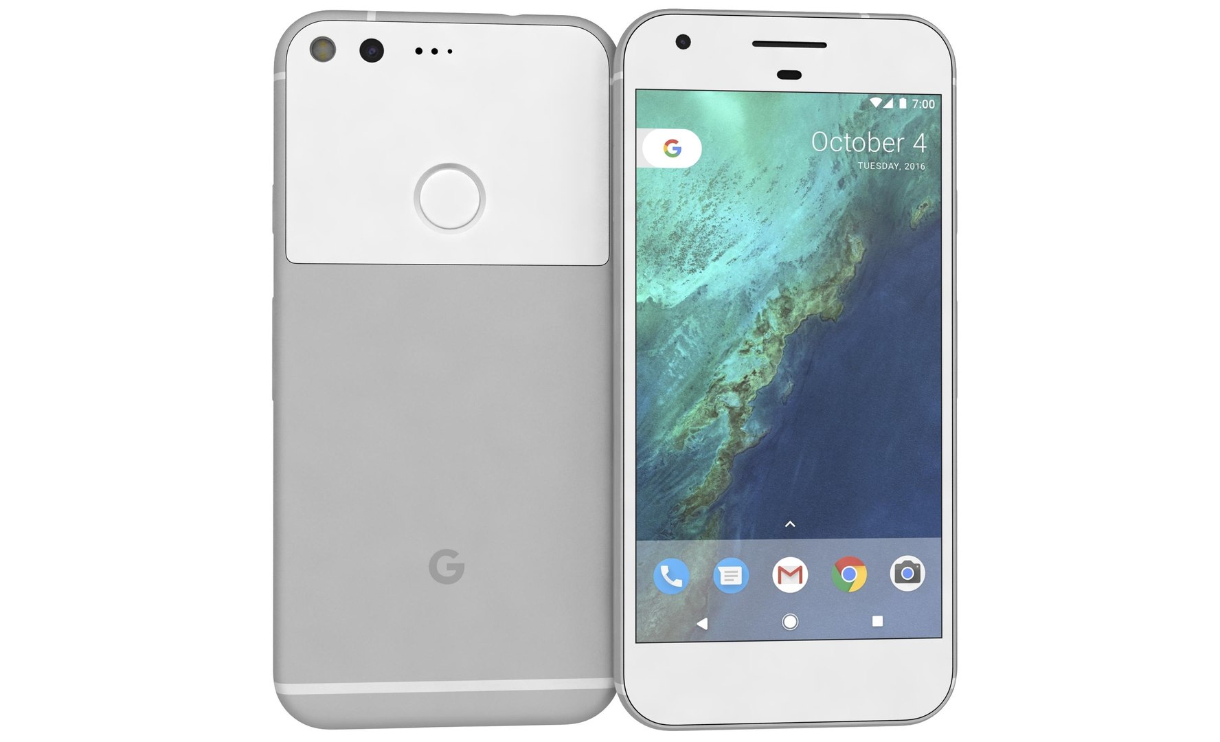 Google Pixel Silver 3d Obj