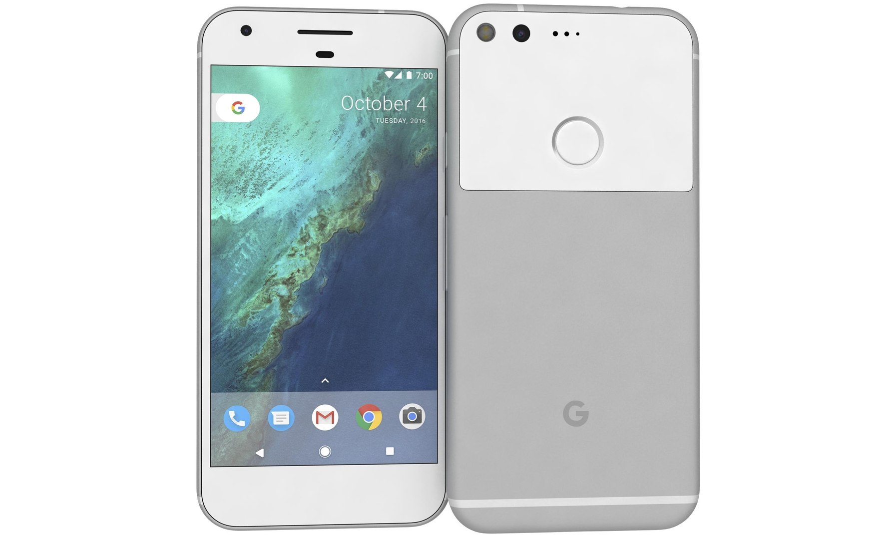 Google Pixel Silver 3d Obj