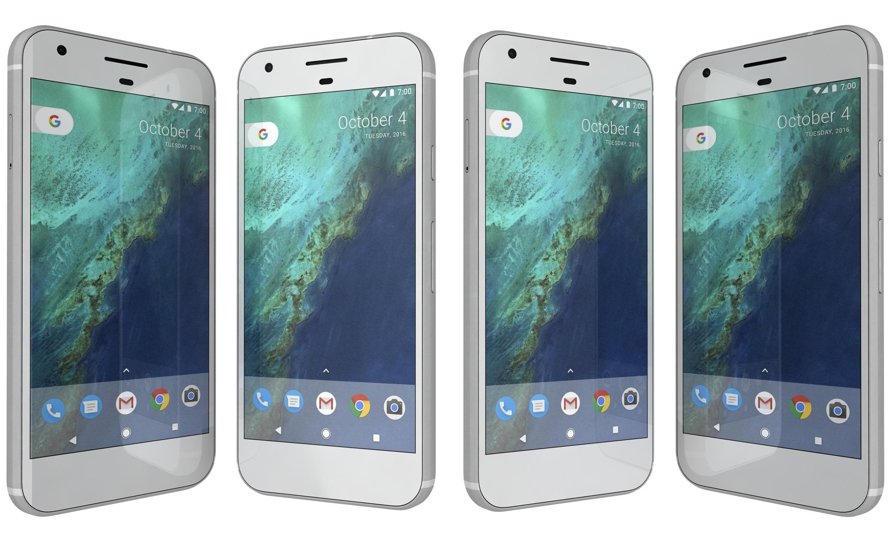 Google Pixel Silver 3d Obj
