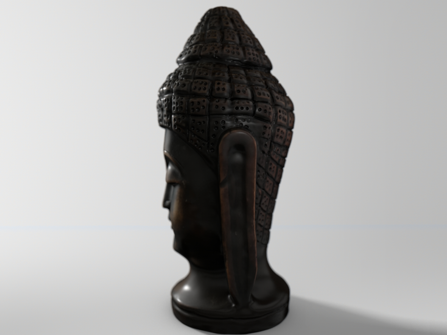 c4d teak wood carving budda