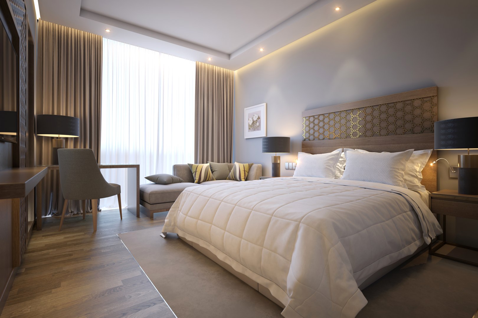 Standard Hotel Room Scene 3D Model - TurboSquid 1377643