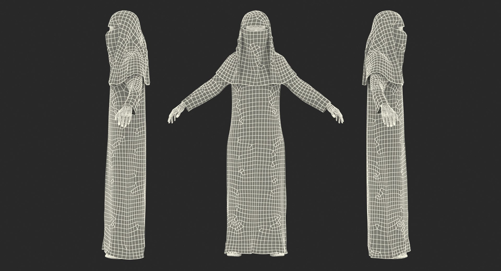 Arabian Woman Black Abaya 3D Model - TurboSquid 1157586