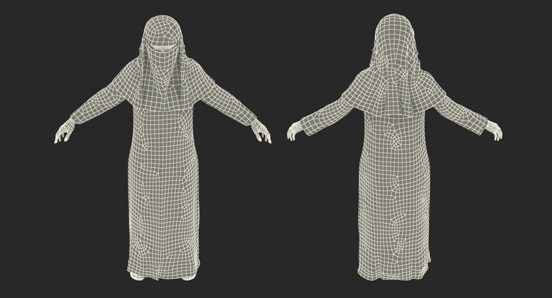 Arabian Woman Black Abaya 3D Model - TurboSquid 1157586
