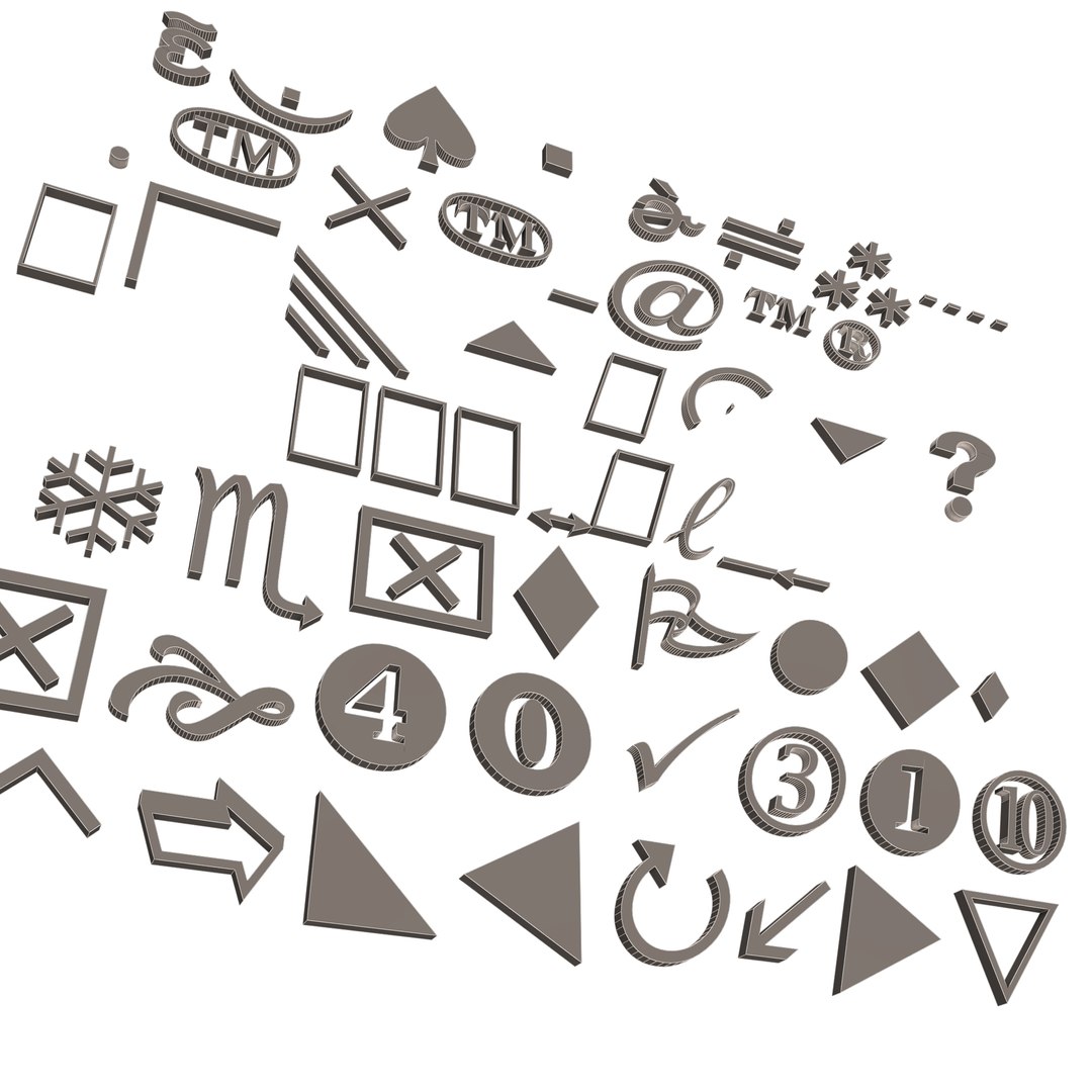 Symbols Pack 01 3D Model - TurboSquid 1857101