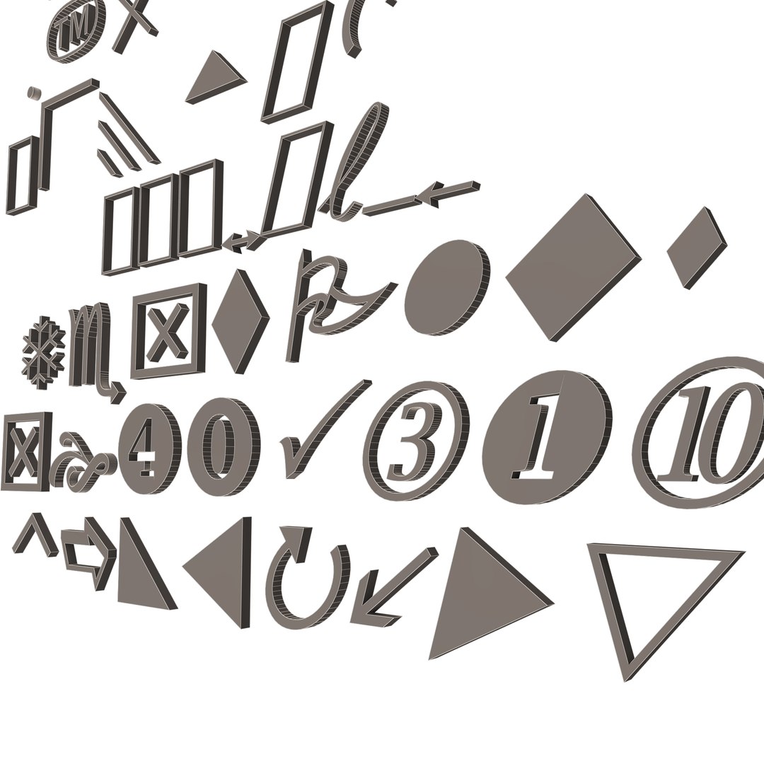 Symbols Pack 01 3D Model - TurboSquid 1857101