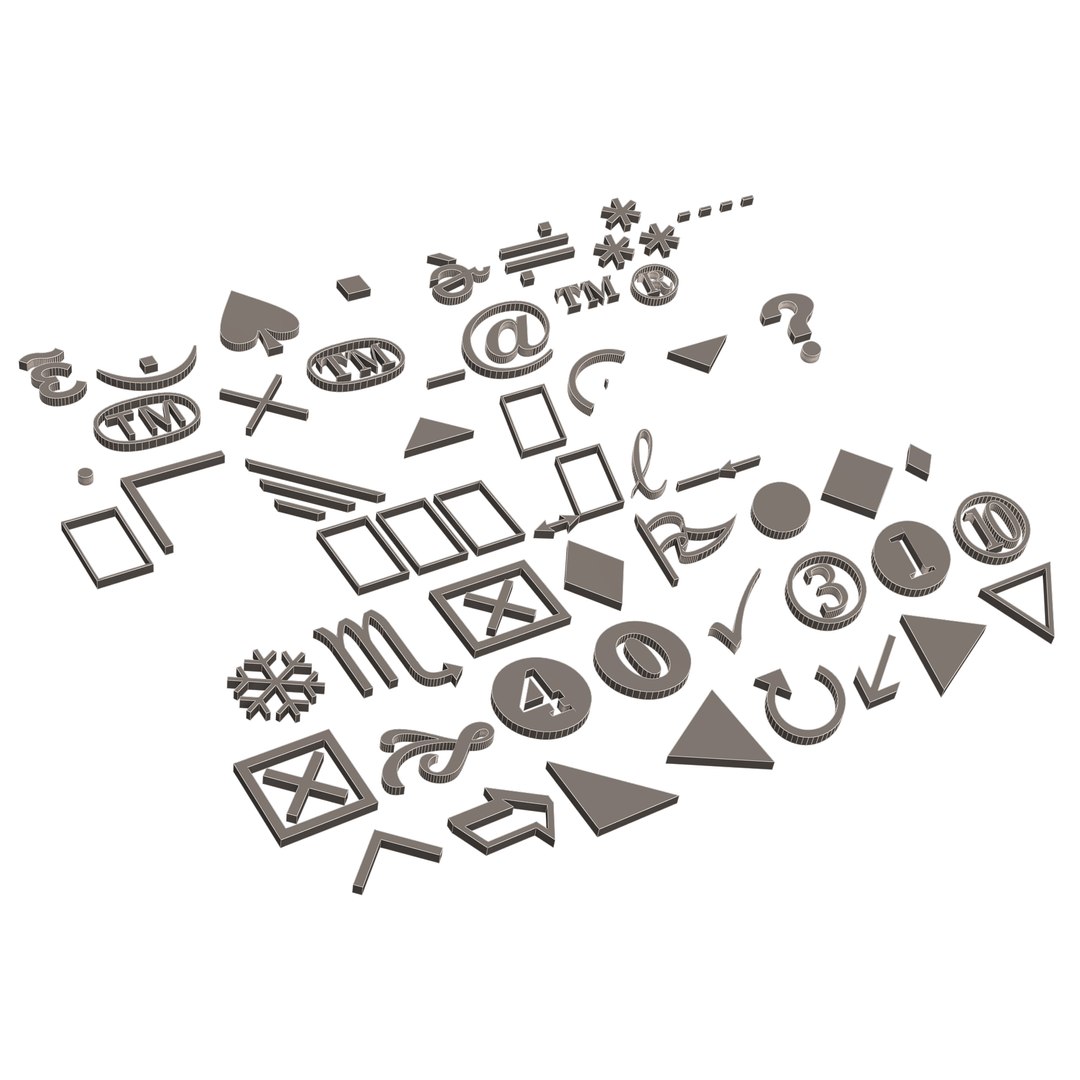 Symbols Pack 01 3D Model - TurboSquid 1857101