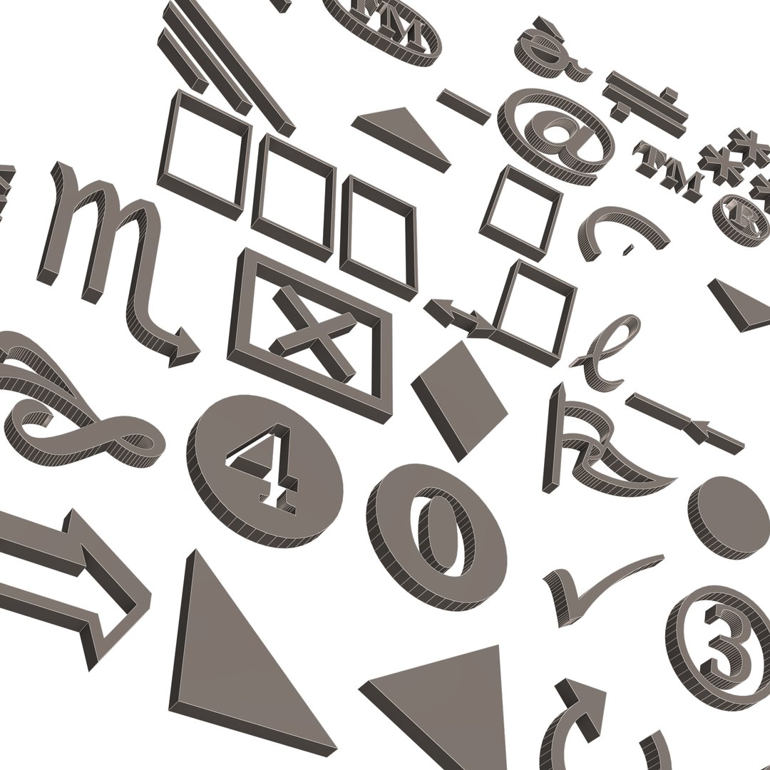 Symbols Pack 01 3D Model - TurboSquid 1857101