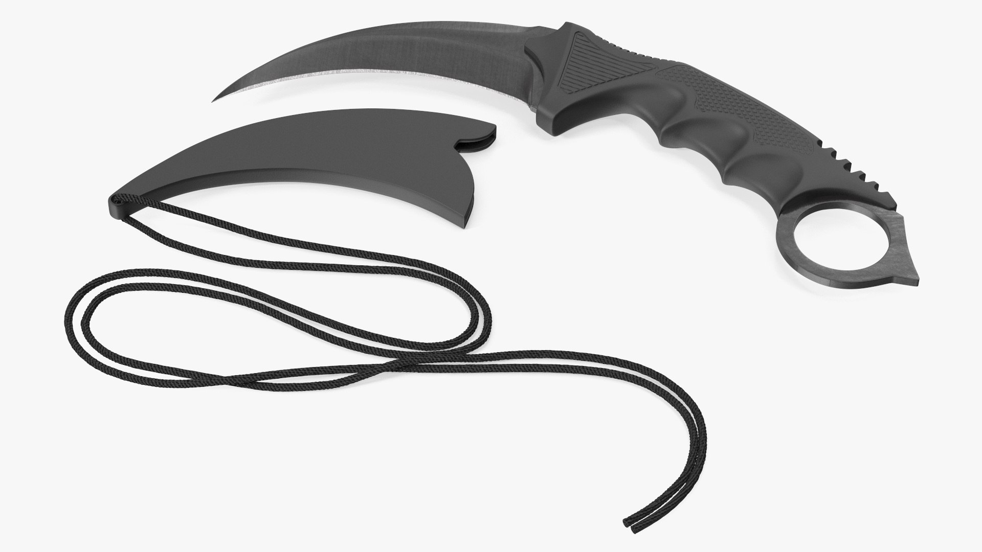 3D Combat Karambit Knife With Sheath Black - TurboSquid 2065218