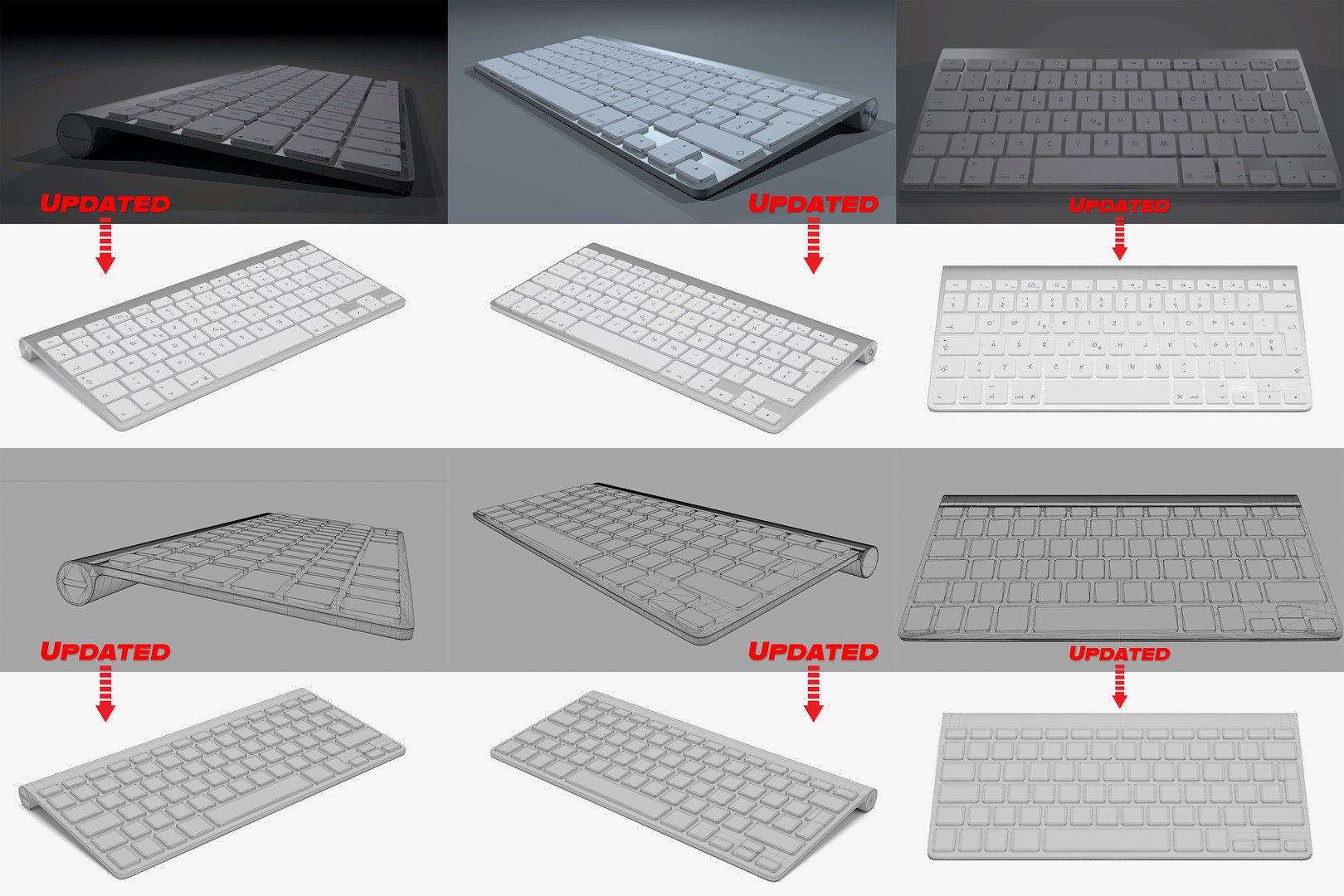 3d C4d Wireless Apple Keyboard