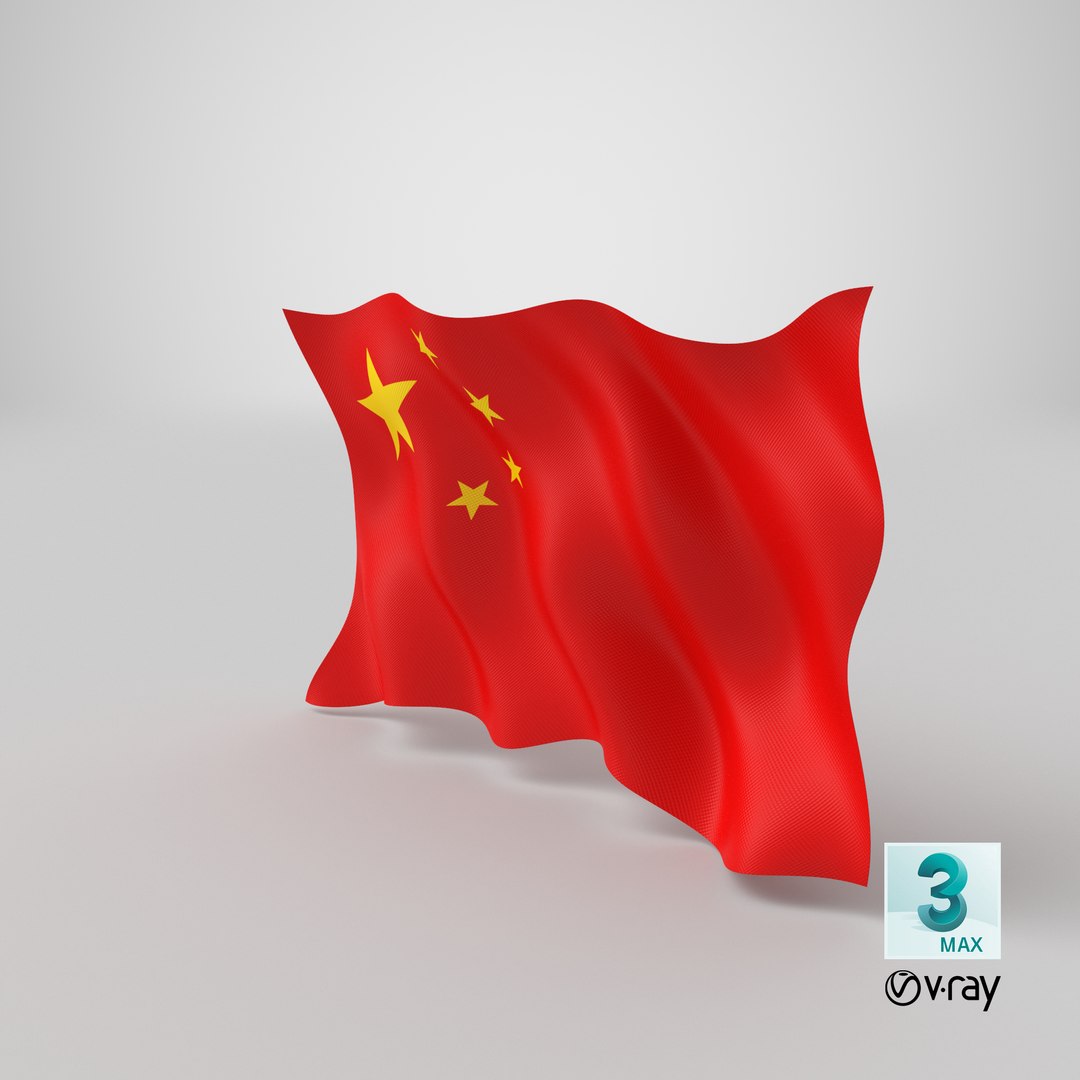 Realistic china flag 3D model - TurboSquid 1613370