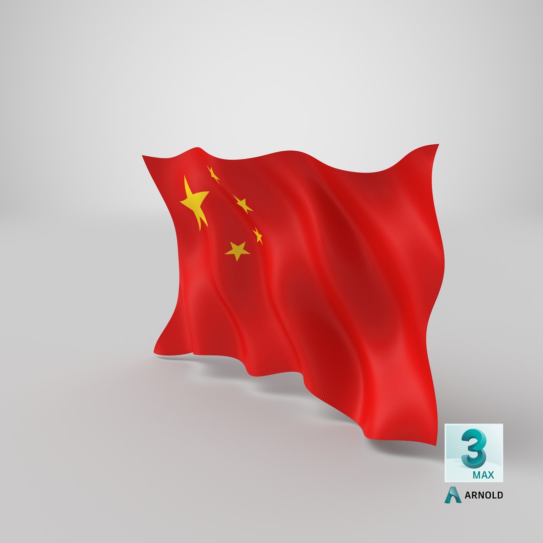 Realistic china flag 3D model - TurboSquid 1613370