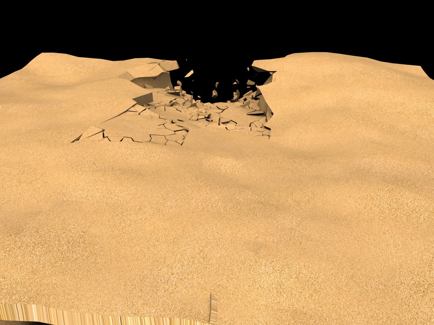 3d Model Ground Crumbling
