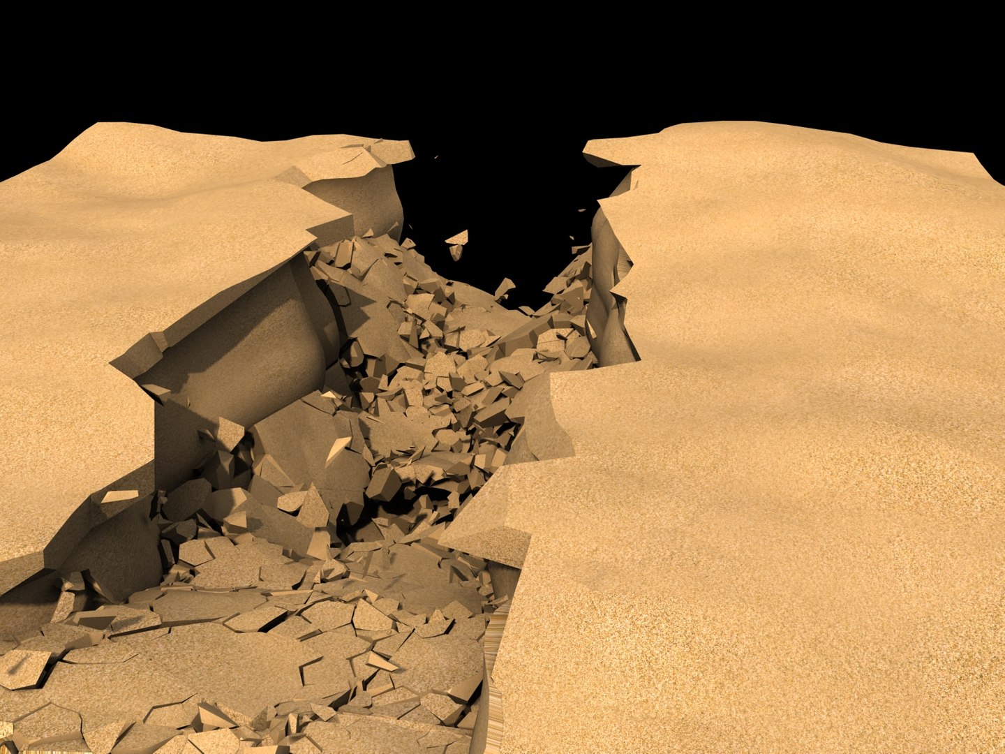 3d Model Ground Crumbling