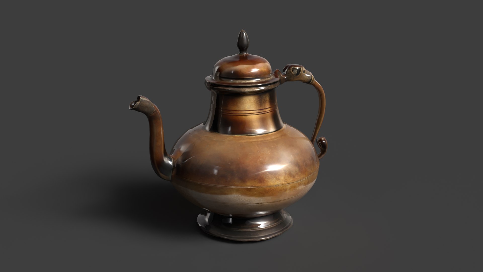 3D Chinese Brass Teapot Figure - TurboSquid 2311669